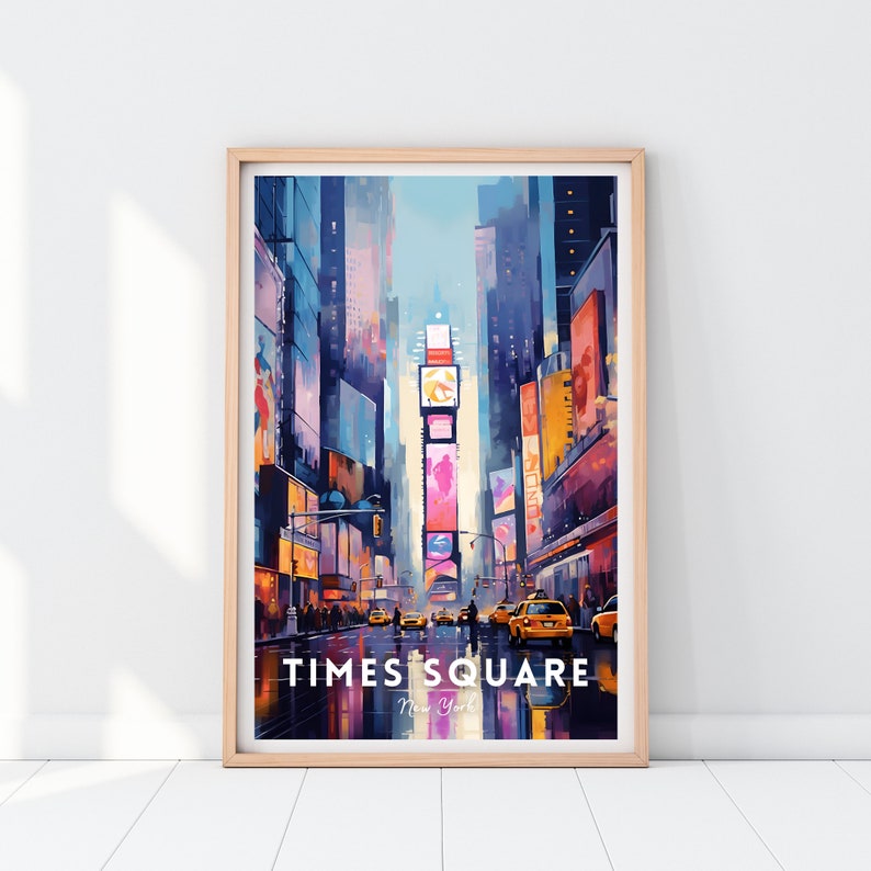 Times Square Travel Poster, Times Square Wall Art, Times Square Print ...