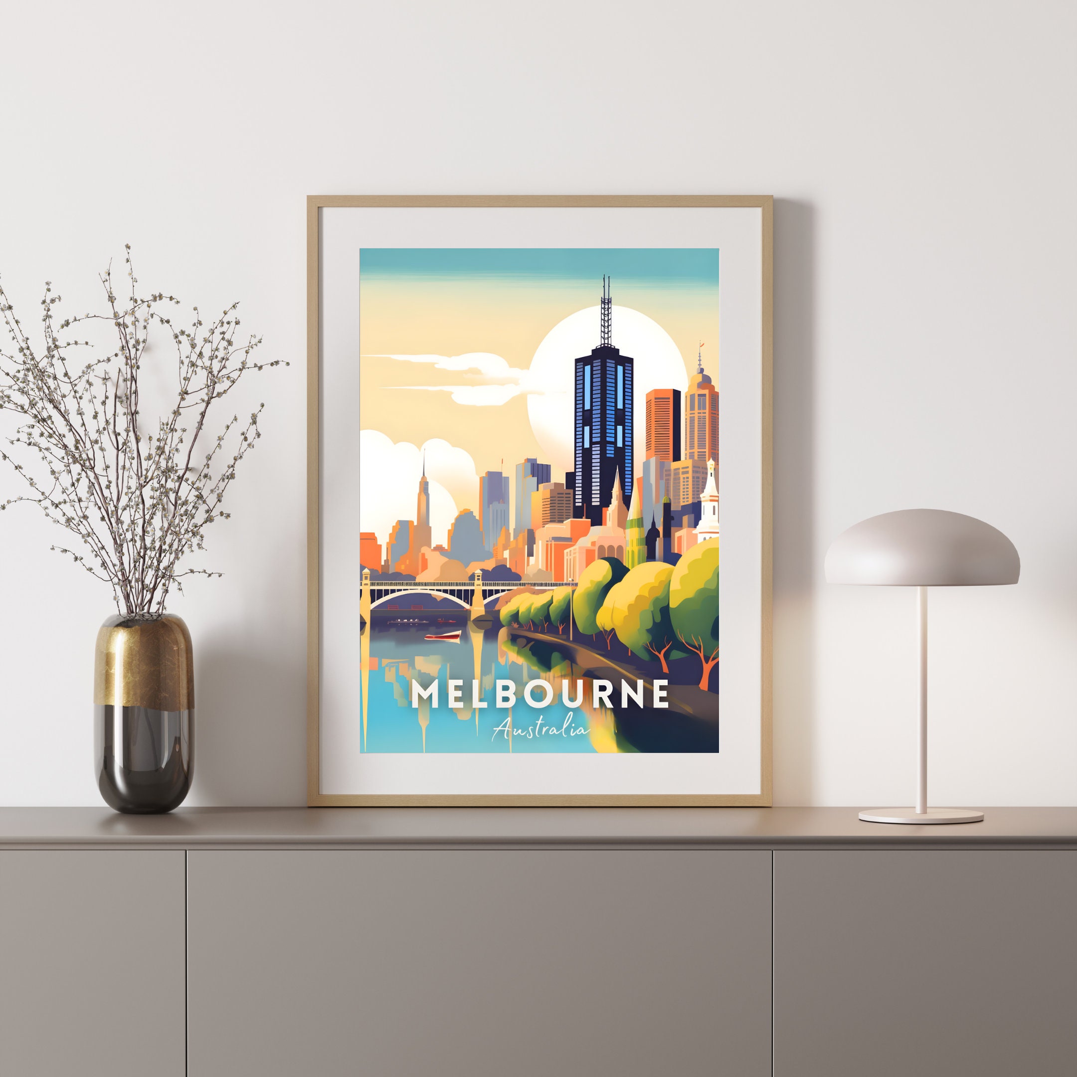 Melbourne Australia Travel Poster, Melbourne Wall Art Print, Melbourne ...