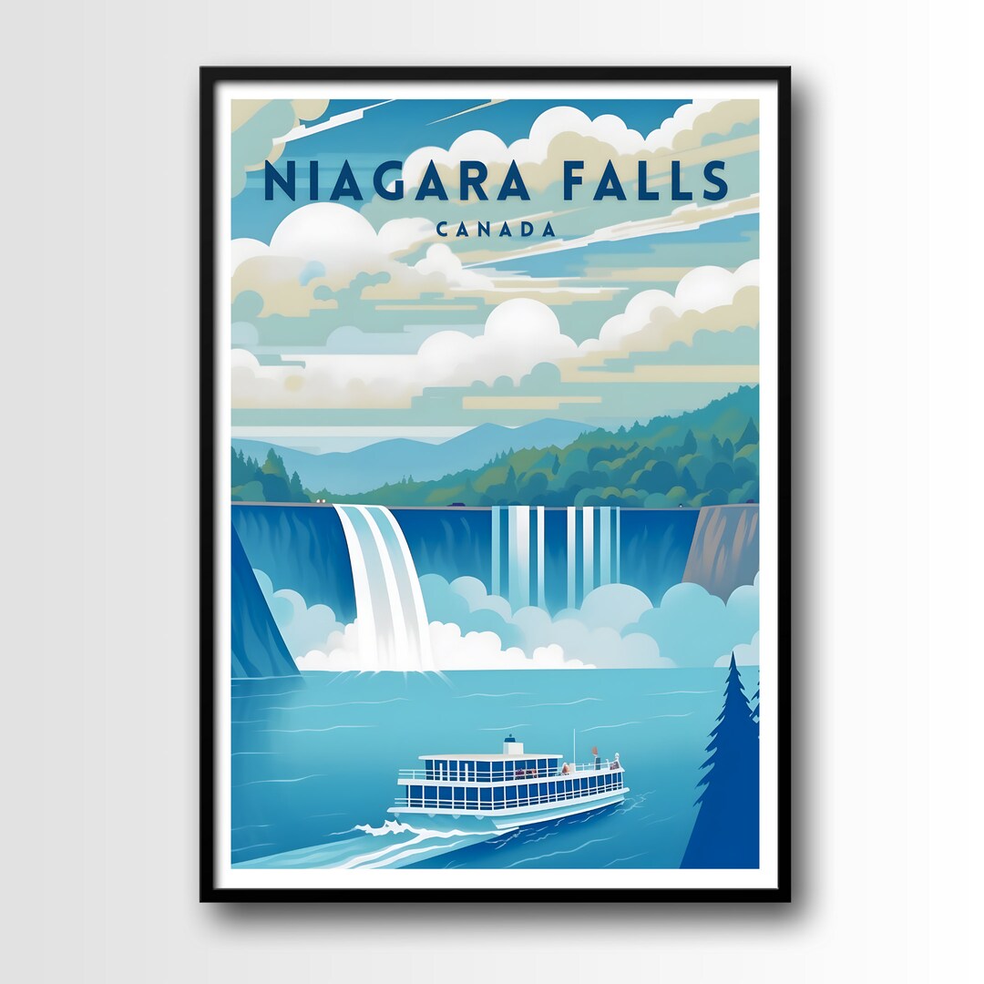 Niagara Falls Travel Poster, Niagara Falls Wall Art Print, Niagara ...