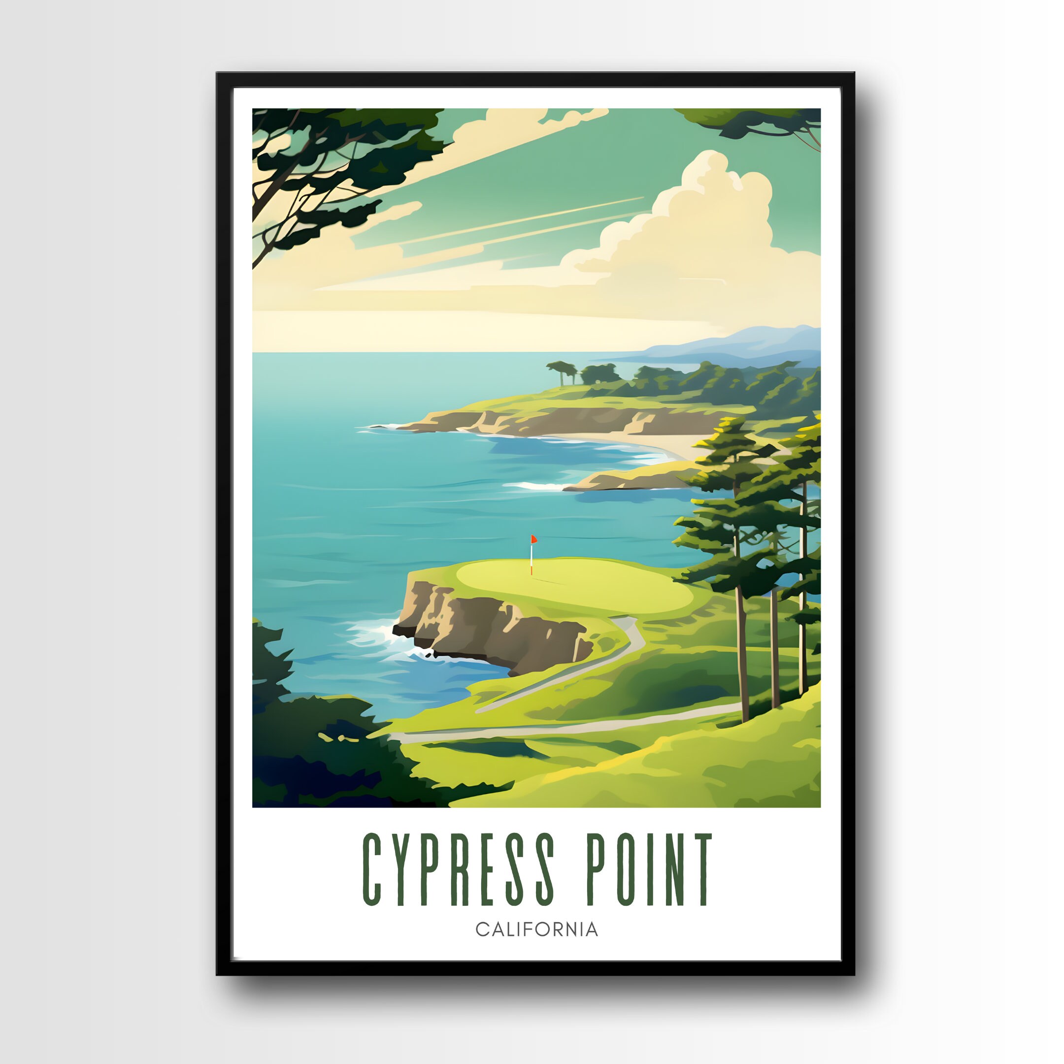 Cypress Point Poster, Cypress Point Golf Course, Cypress Point Print ...