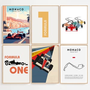 F1 Gallery Wall Set of 12, Formula 1 Wall Art, F1 Poster, F1 Print, F1 ...