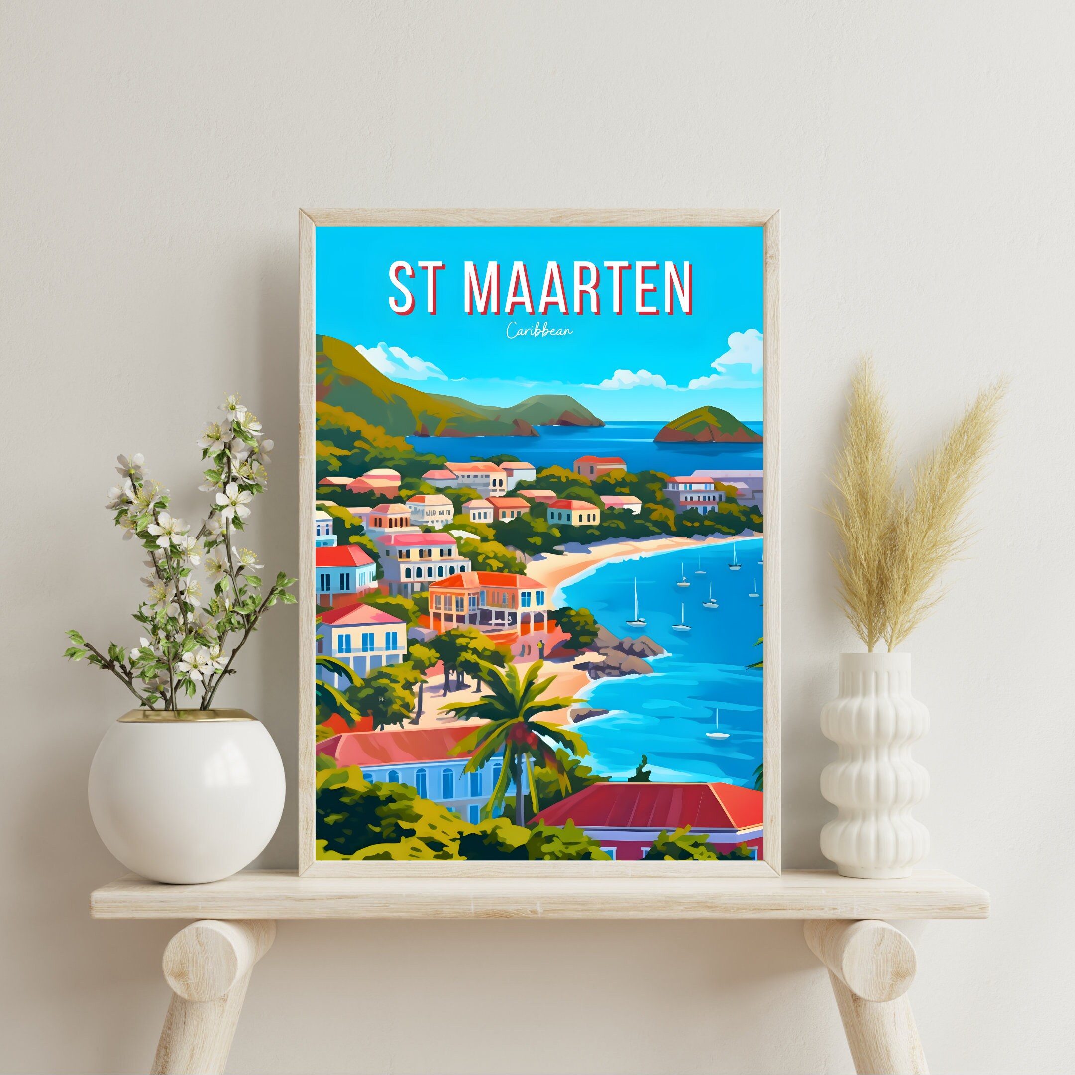 St Maarten Travel Poster, St Maarten Wall Art, St Maarten Print ...