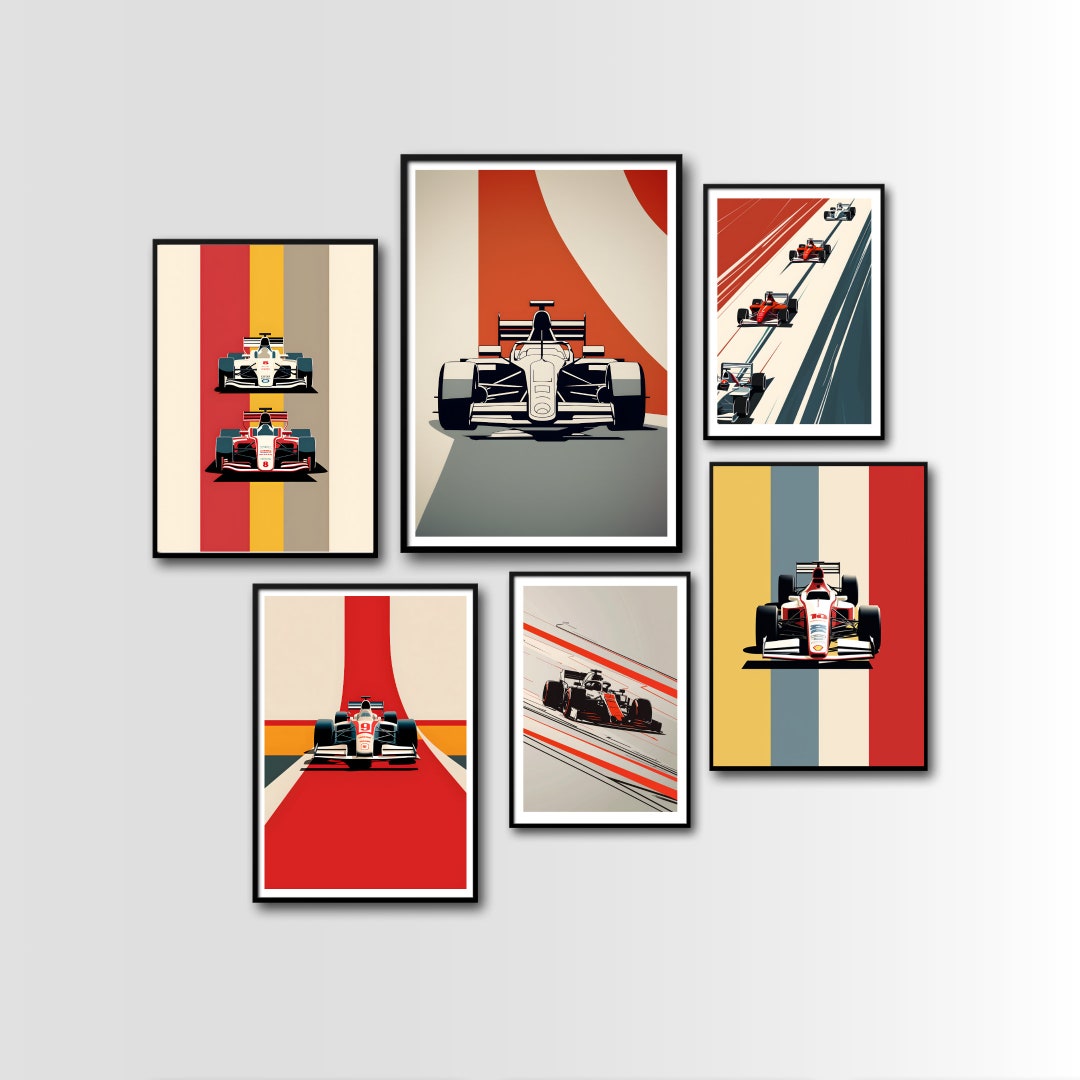 F1 Gallery Wall Set of 6, Formula 1 Wall Art, F1 Poster, F1 Print, F1 ...