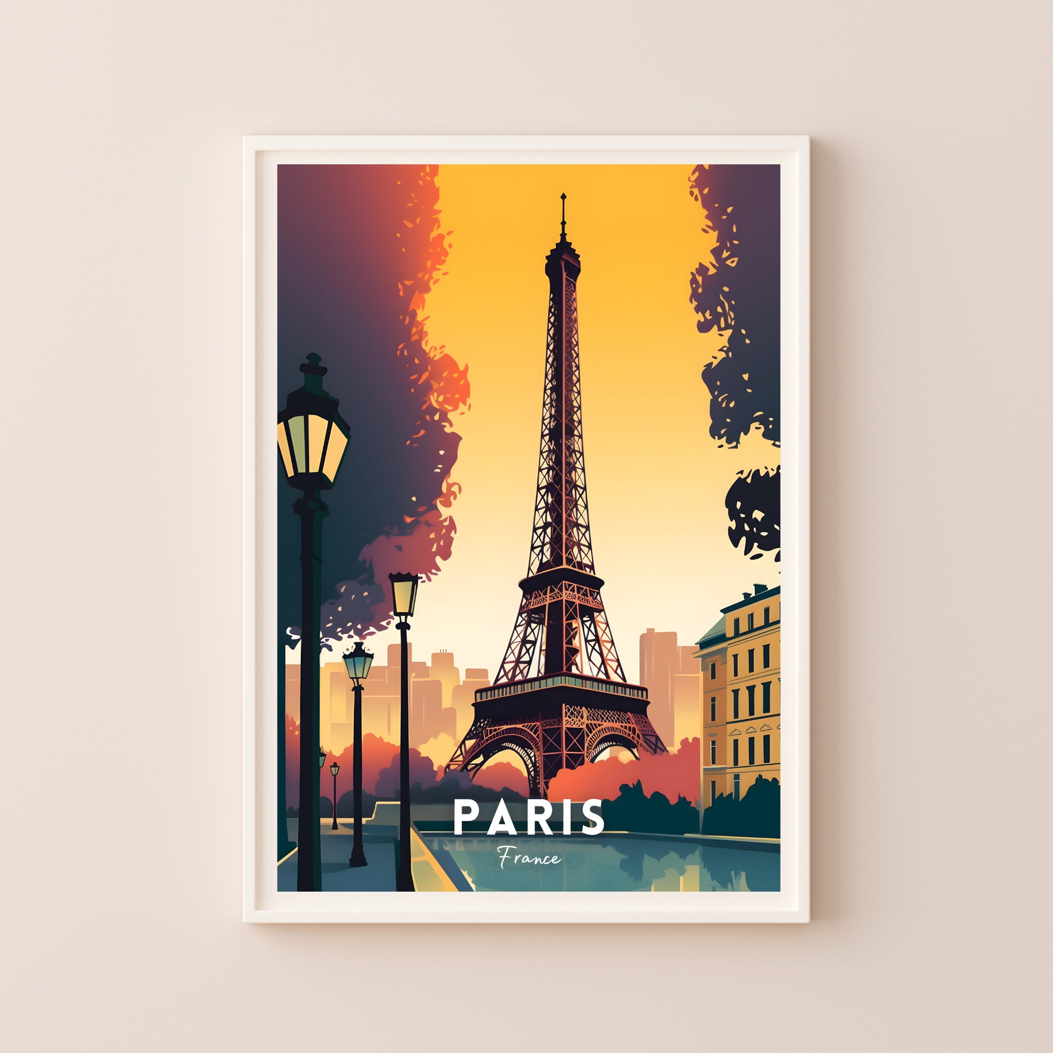 Paris Poster Set, Paris Map, Paris Wall Art Print, Paris Print, Digital ...