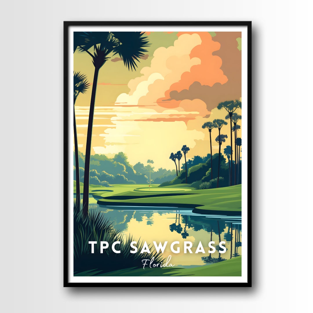 TPC Sawgrass Poster, Sawgrass Golf Wall Art, TPC Sawgrass Print, Golf ...