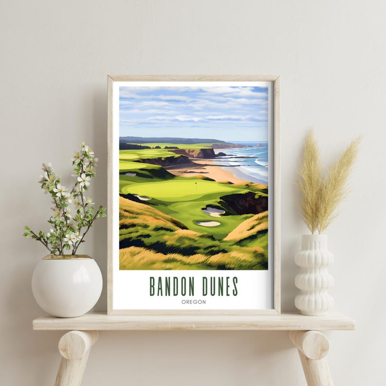 Bandon Dunes Poster, Bandon Dunes Resort Golf Course, Bandon Dunes ...