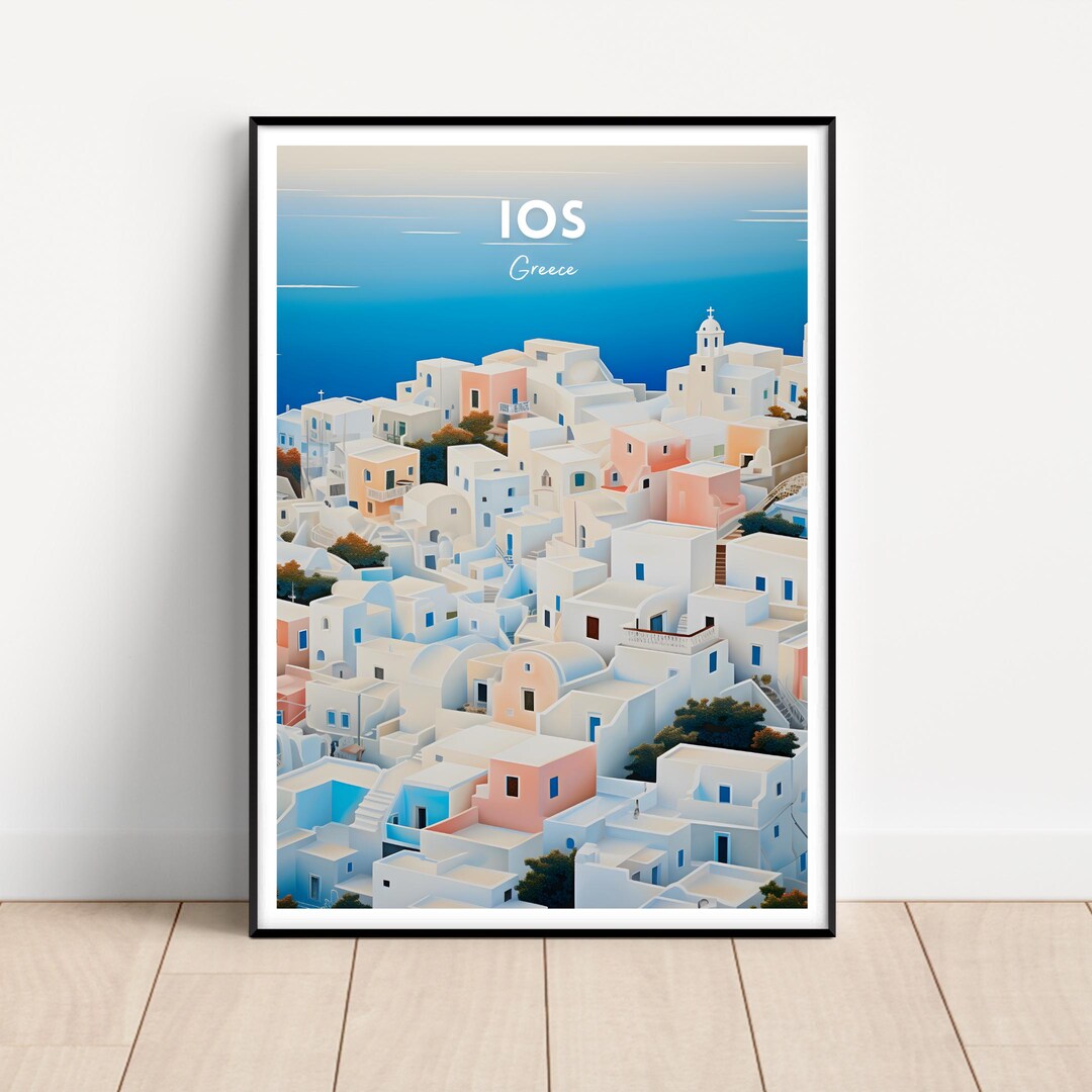 Ios Travel Poster, Ios Wall Art, Ios Travel Print, Greece Poster ...