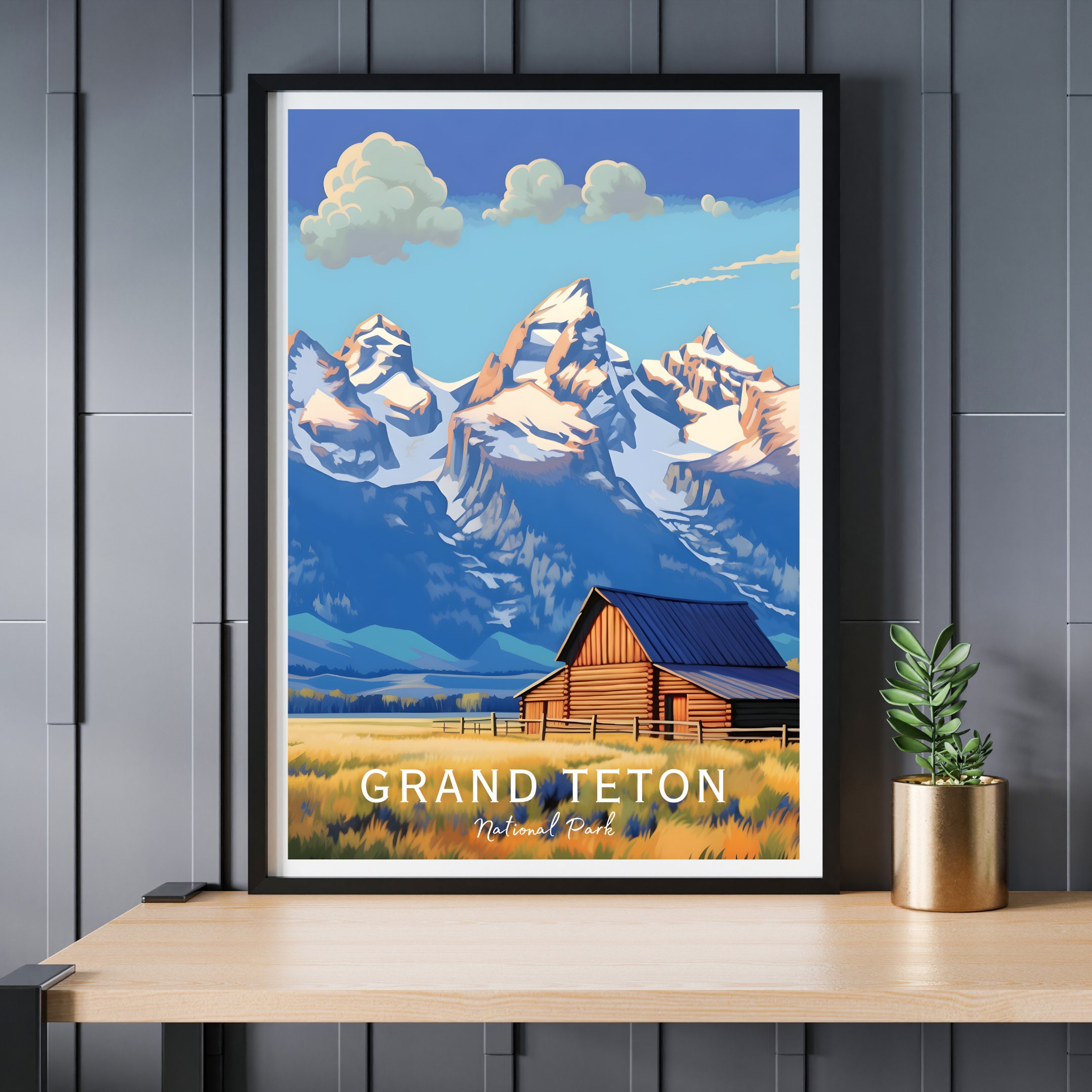 Grand Teton National Park Travel Poster, Grand Teton National Park ...
