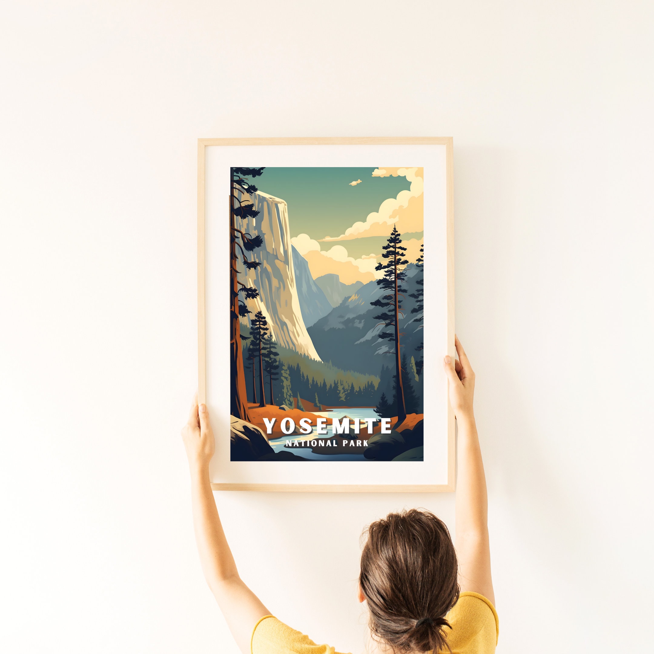 Yosemite National Park Travel Poster, Yosemite Wall Art Print, Yosemite ...