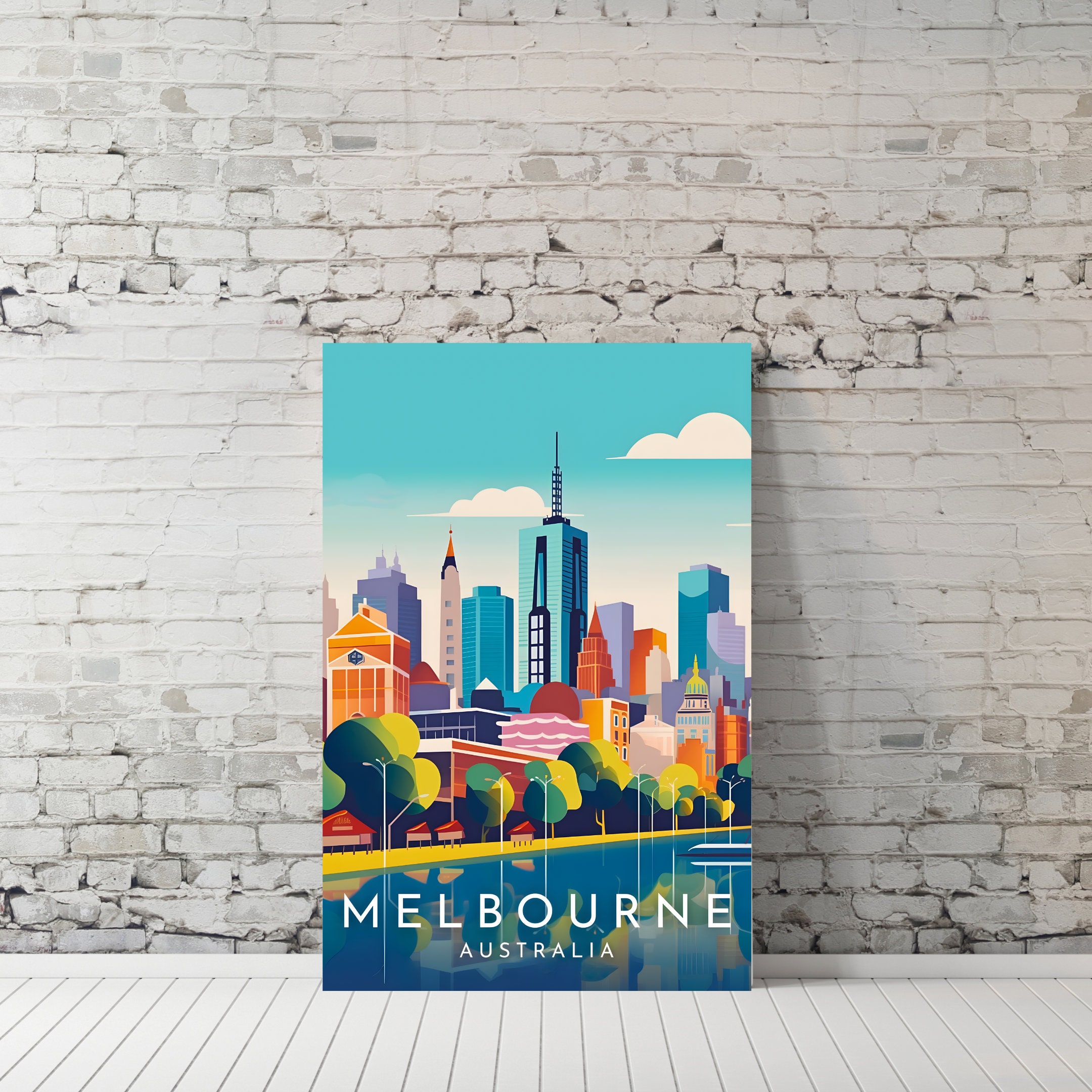 Melbourne Australia Travel Poster, Melbourne Wall Art Print, Melbourne ...