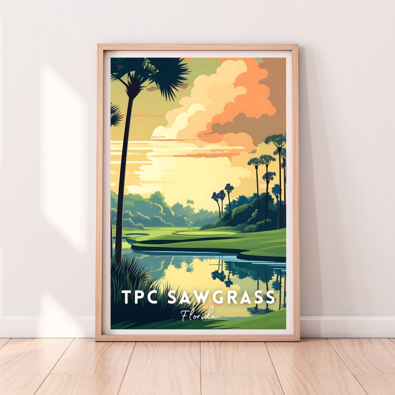 TPC Sawgrass Poster, Sawgrass Golf Wall Art, TPC Sawgrass Print, Golf Course Print, Digital ...