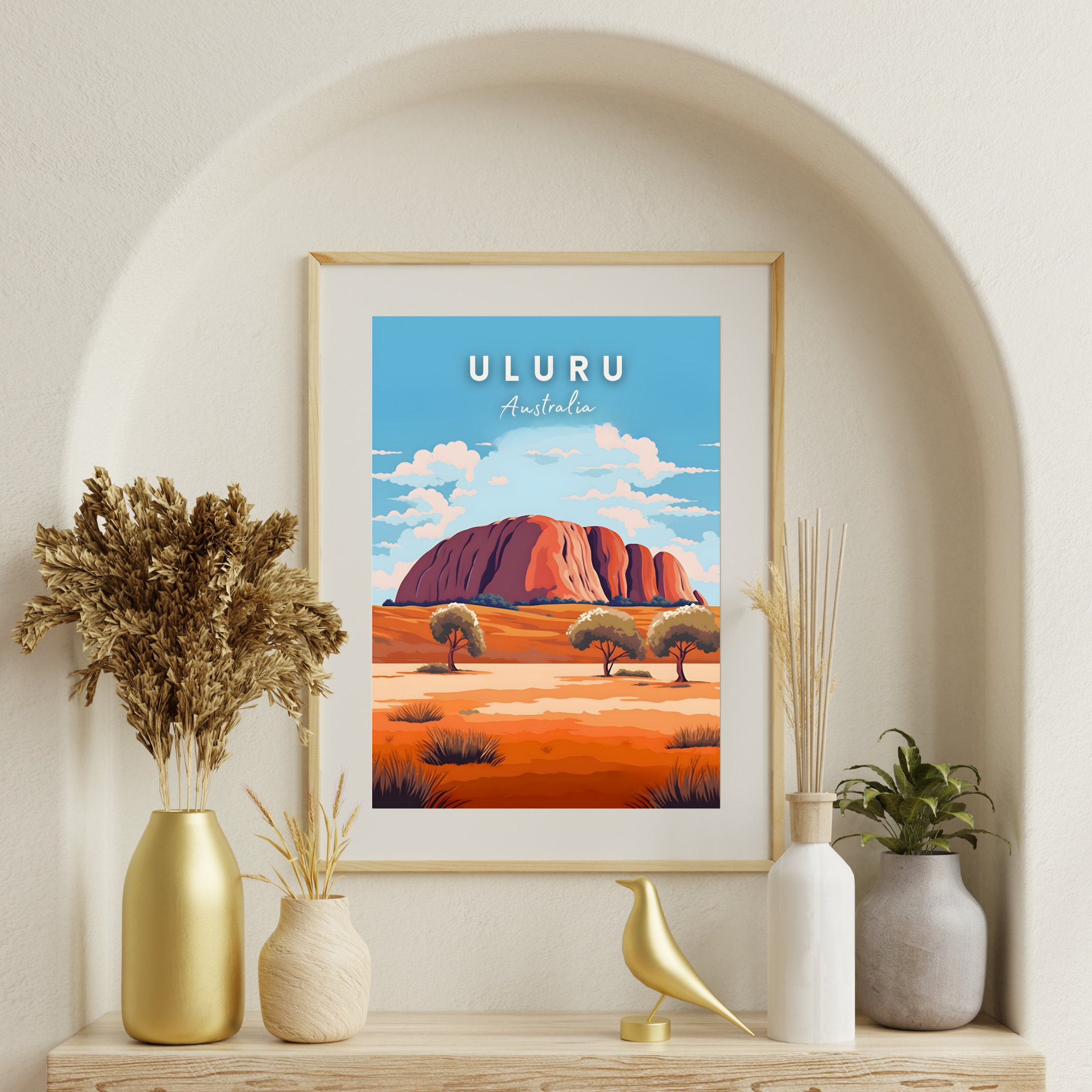 Uluru Travel Poster Uluru Wall Art Print Uluru Travel Art - Etsy