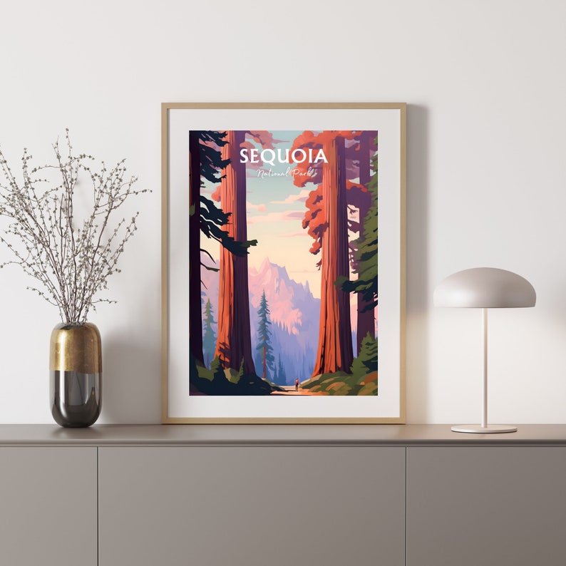 Sequoia National Park Travel Poster, Sequoia National Park Print ...