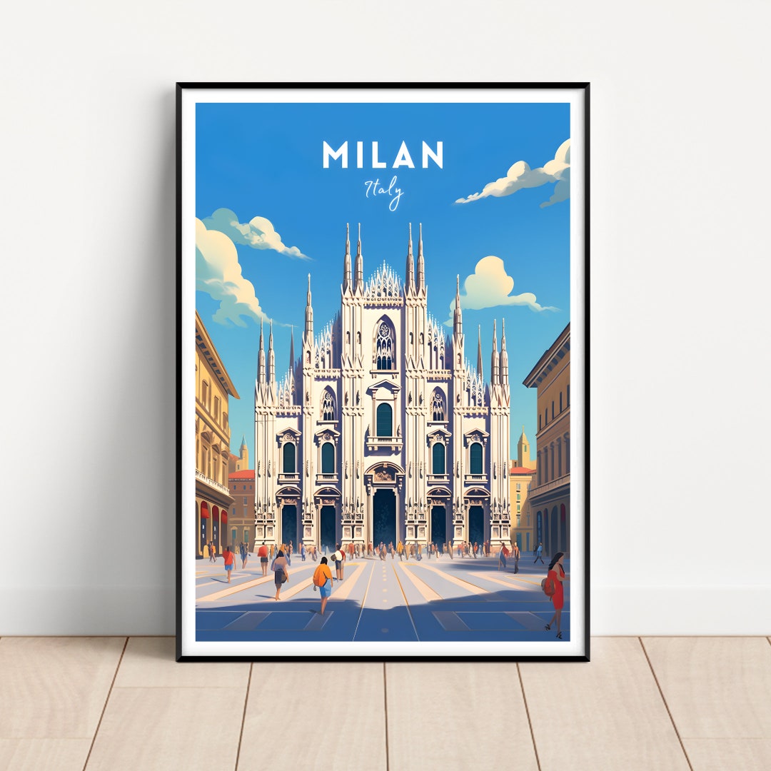 Milan Travel Poster, Milan Wall Art, Milan Print, Italy Wall Art, Milan ...