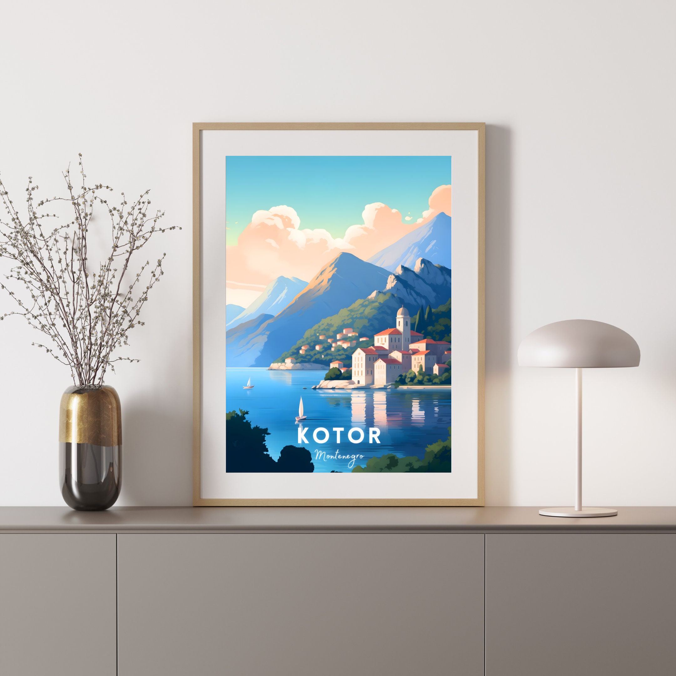 Kotor Travel Poster, Kotor Print, Printable Kotor Wall Art, Montenegro ...