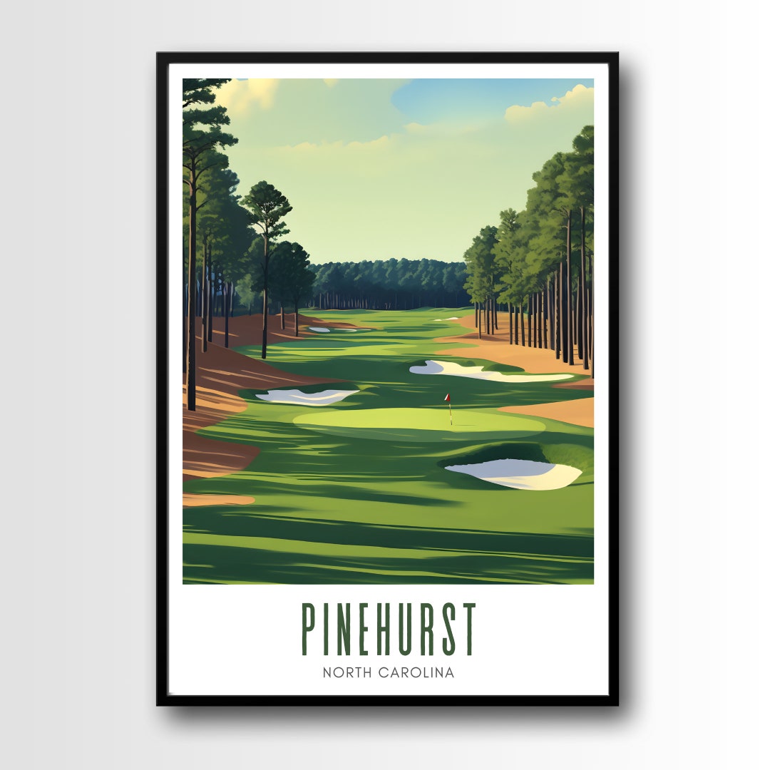 Pinehurst Poster, Pinehurst Resort Golf Course, Pinehurst Print, Golf ...