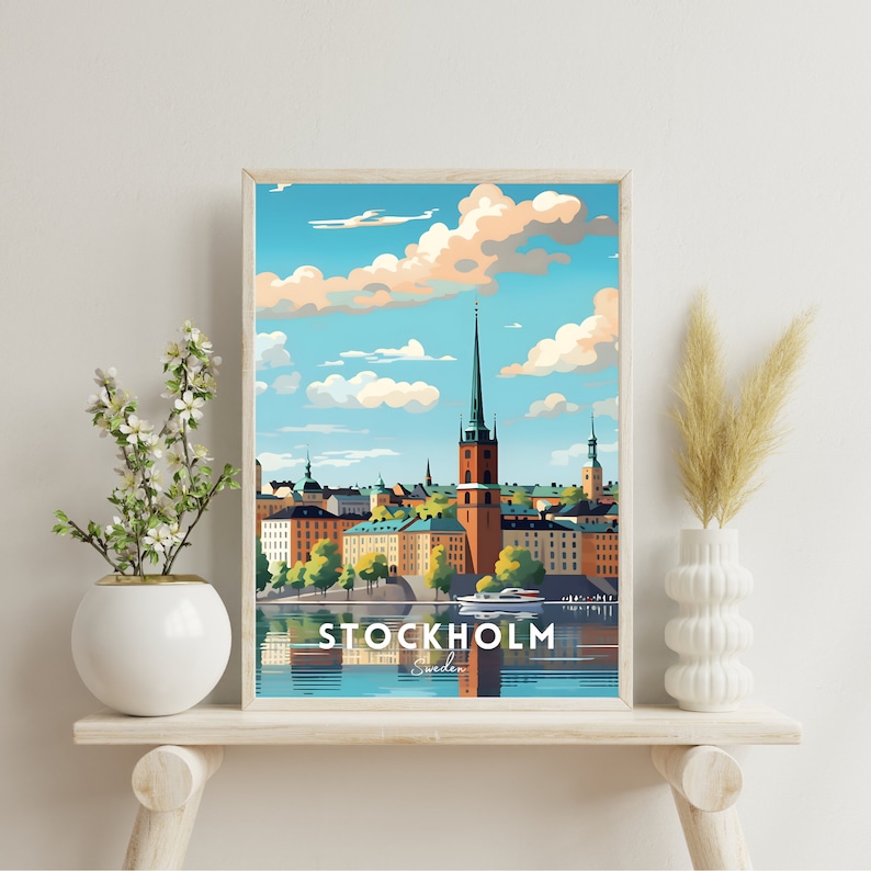 Stockholm Poster, Sweden Travel Poster, Stockholm Print, Stockholm Wall ...