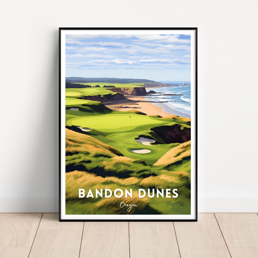 Bandon Dunes Poster, Bandon Dunes Resort Golf Course, Bandon Dunes ...