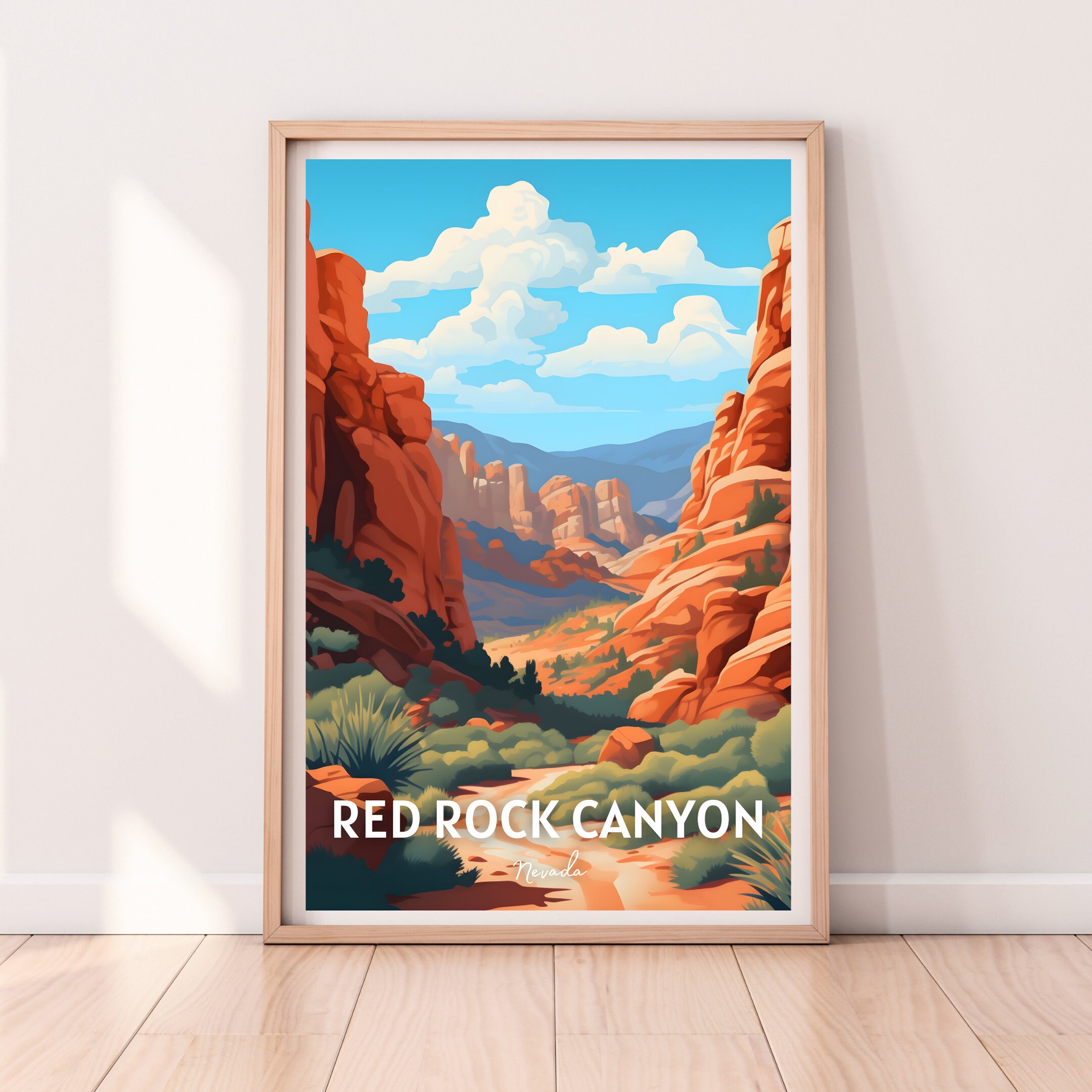 Red Rock Canyon Poster, Red Rock Canyon Print, Red Rock Canyon Wall Art ...