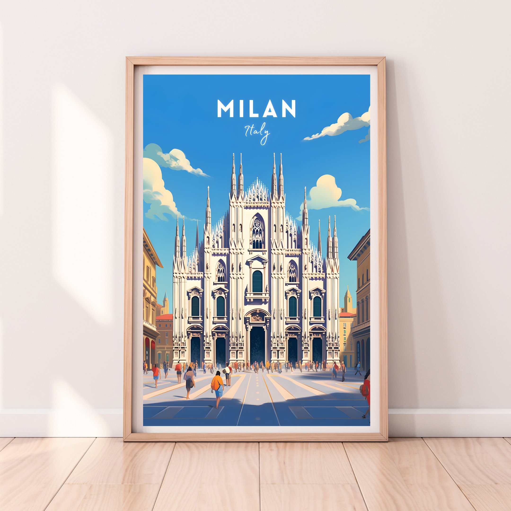 Milan Travel Poster, Milan Wall Art, Milan Print, Italy Wall Art, Milan ...