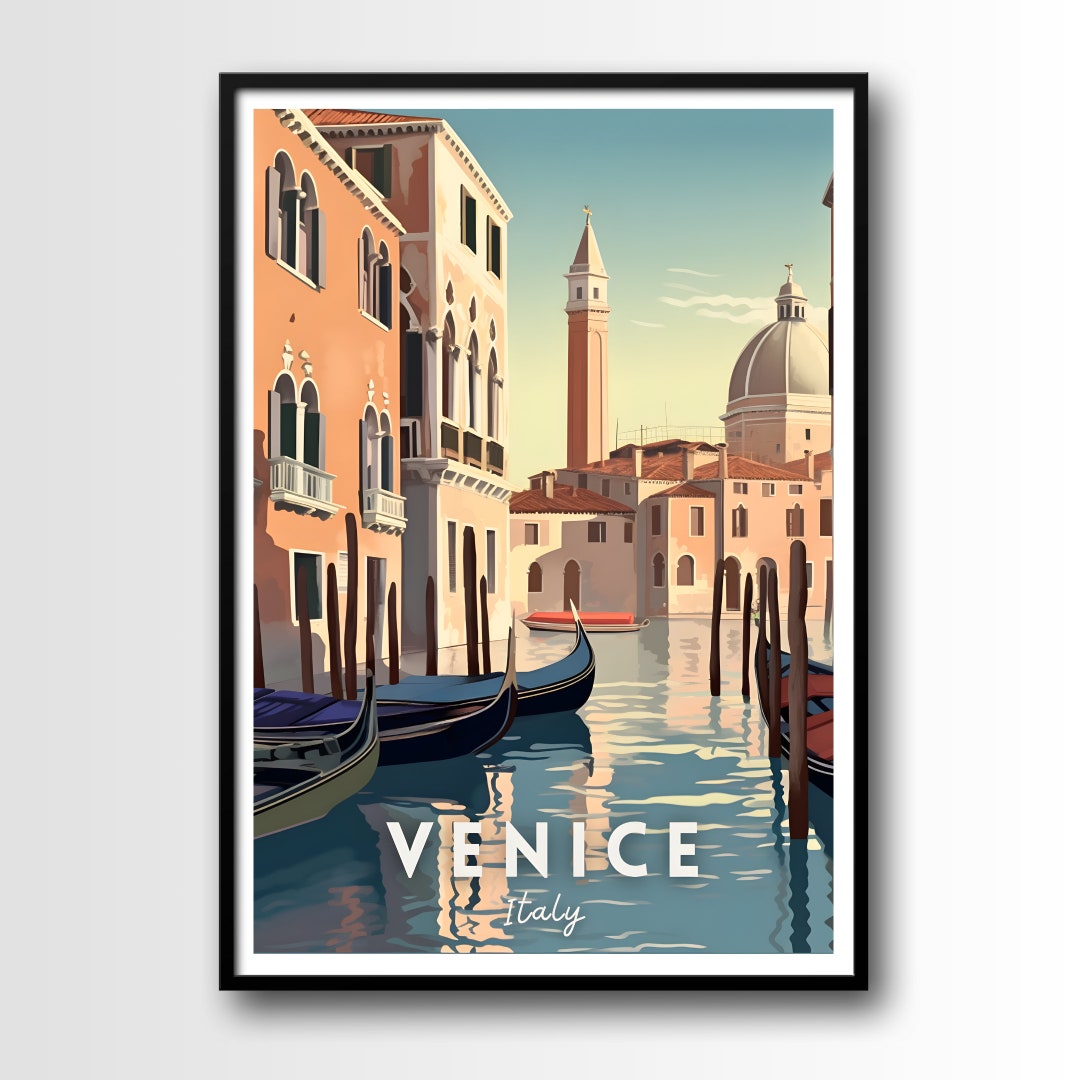 Venice Travel Poster, Venice Travel Print, Venice Travel Art, Digital ...