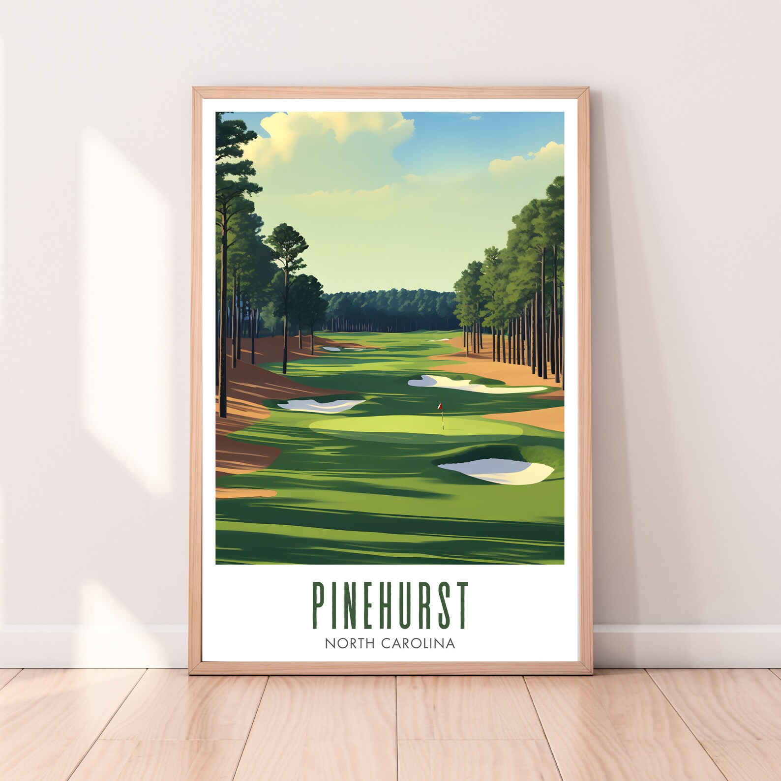 Golf Prints Set, Augusta, Pebble Beach, Pinehurst, Golf Course Posters ...