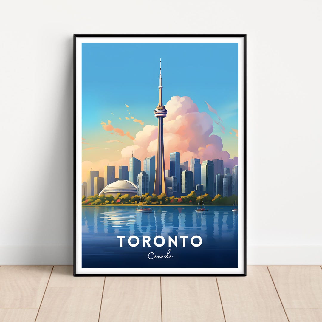 Toronto Travel Poster, Toronto Print, Digital Download, Toronto Wall ...