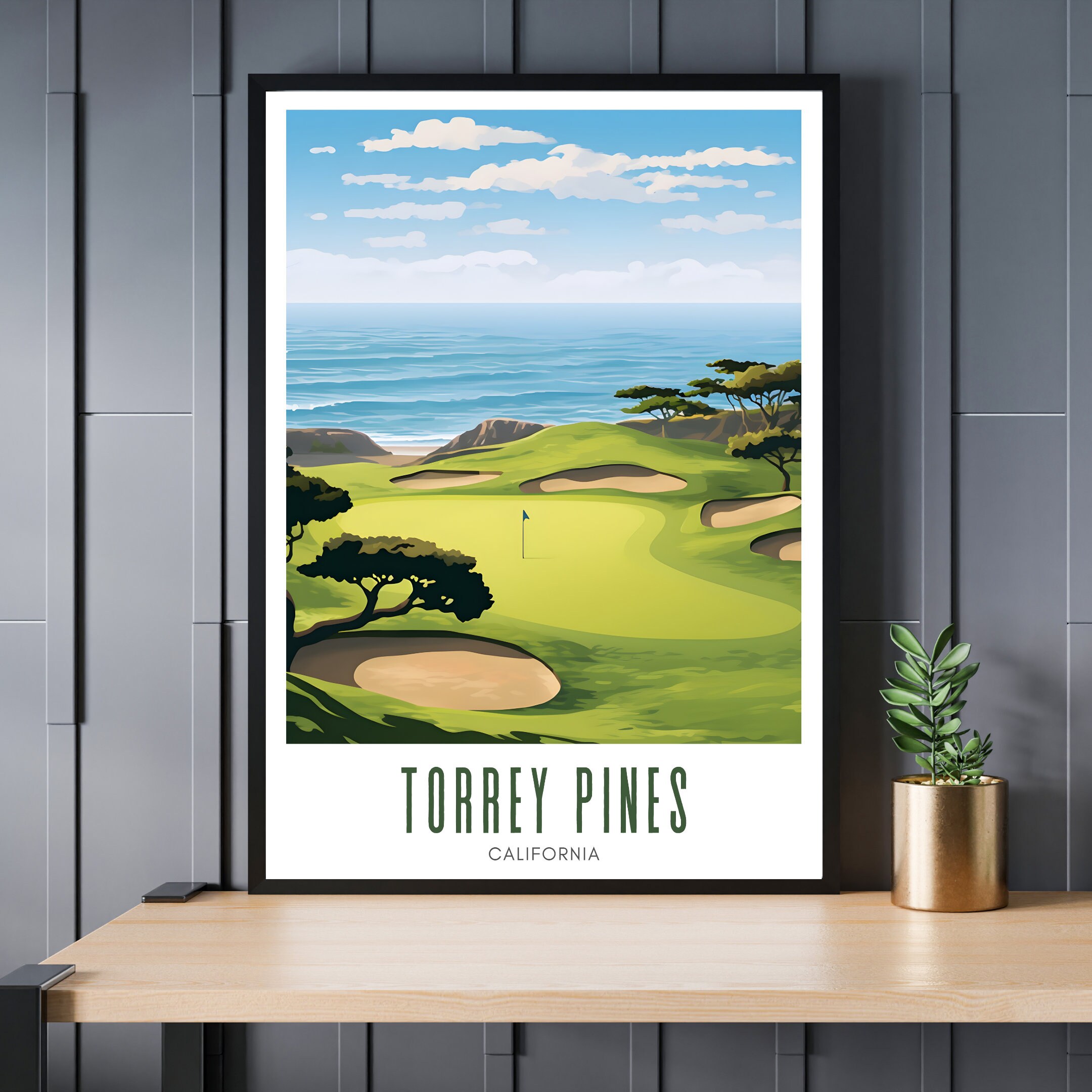 Torrey Pines Poster, Torrey Pines Golf Course, Torrey Pines Print, Golf ...