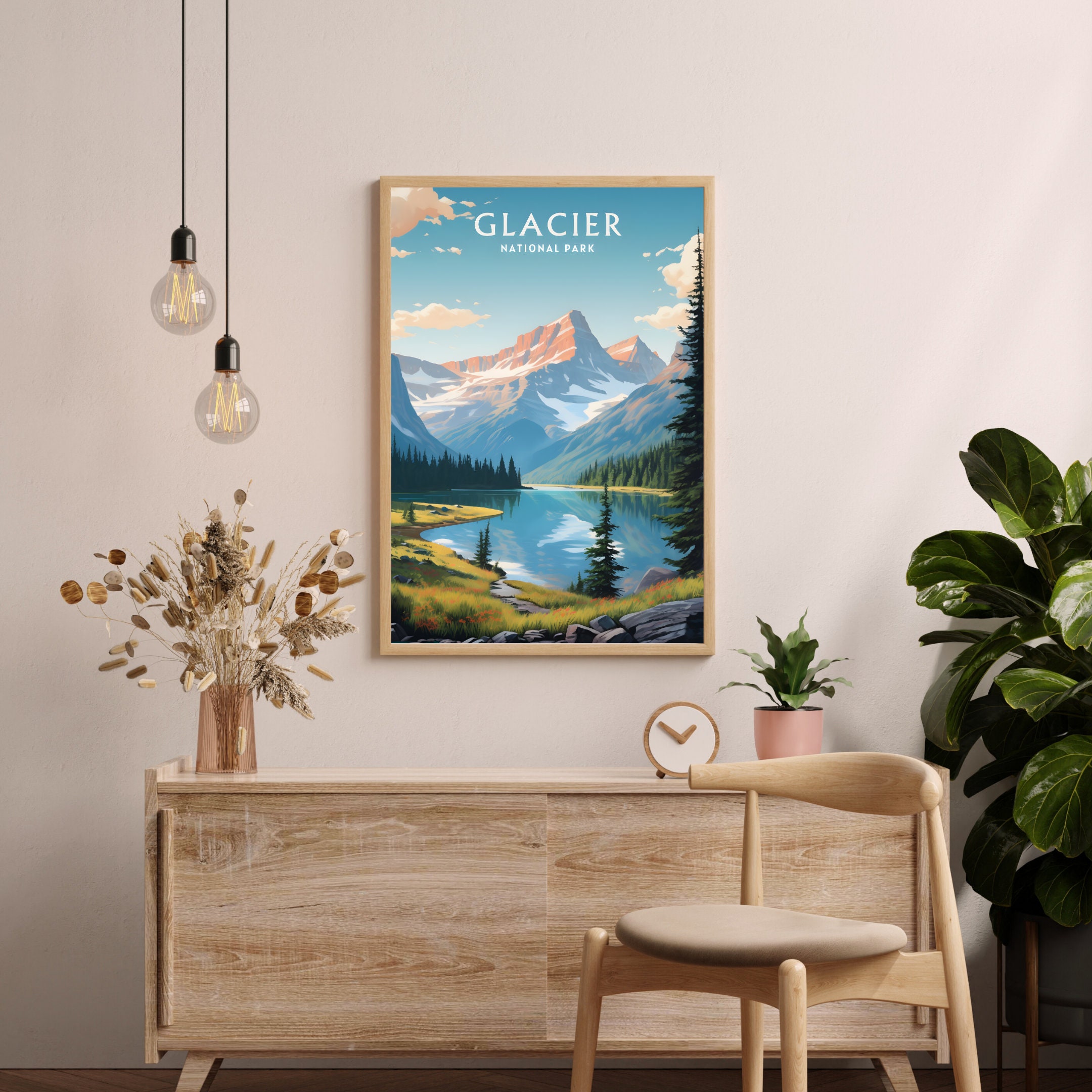 Glacier National Park Travel Poster, Glacier National Park Wall Art ...