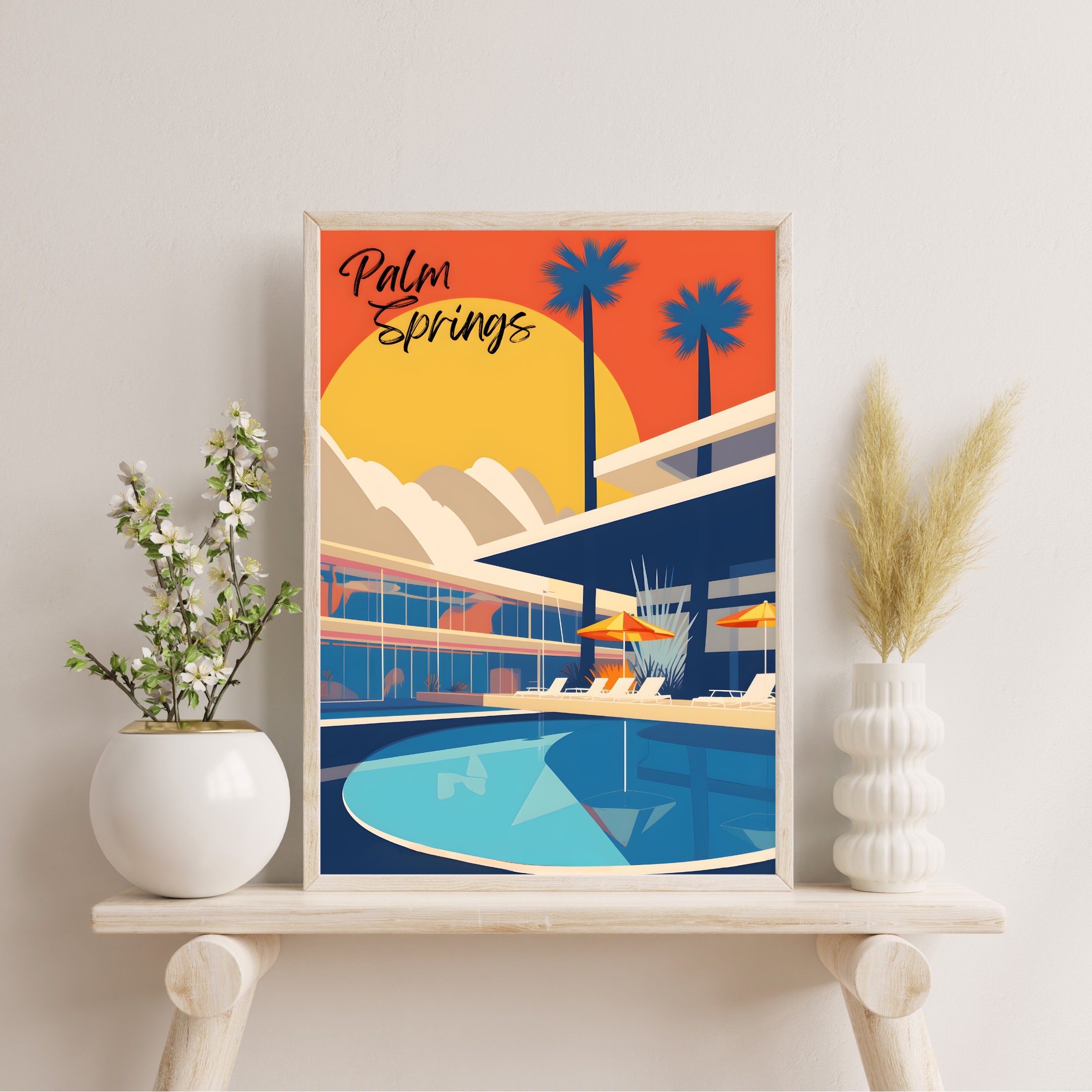 Palm Springs Travel Poster, Palm Springs Wall Art, Palm Springs Print ...