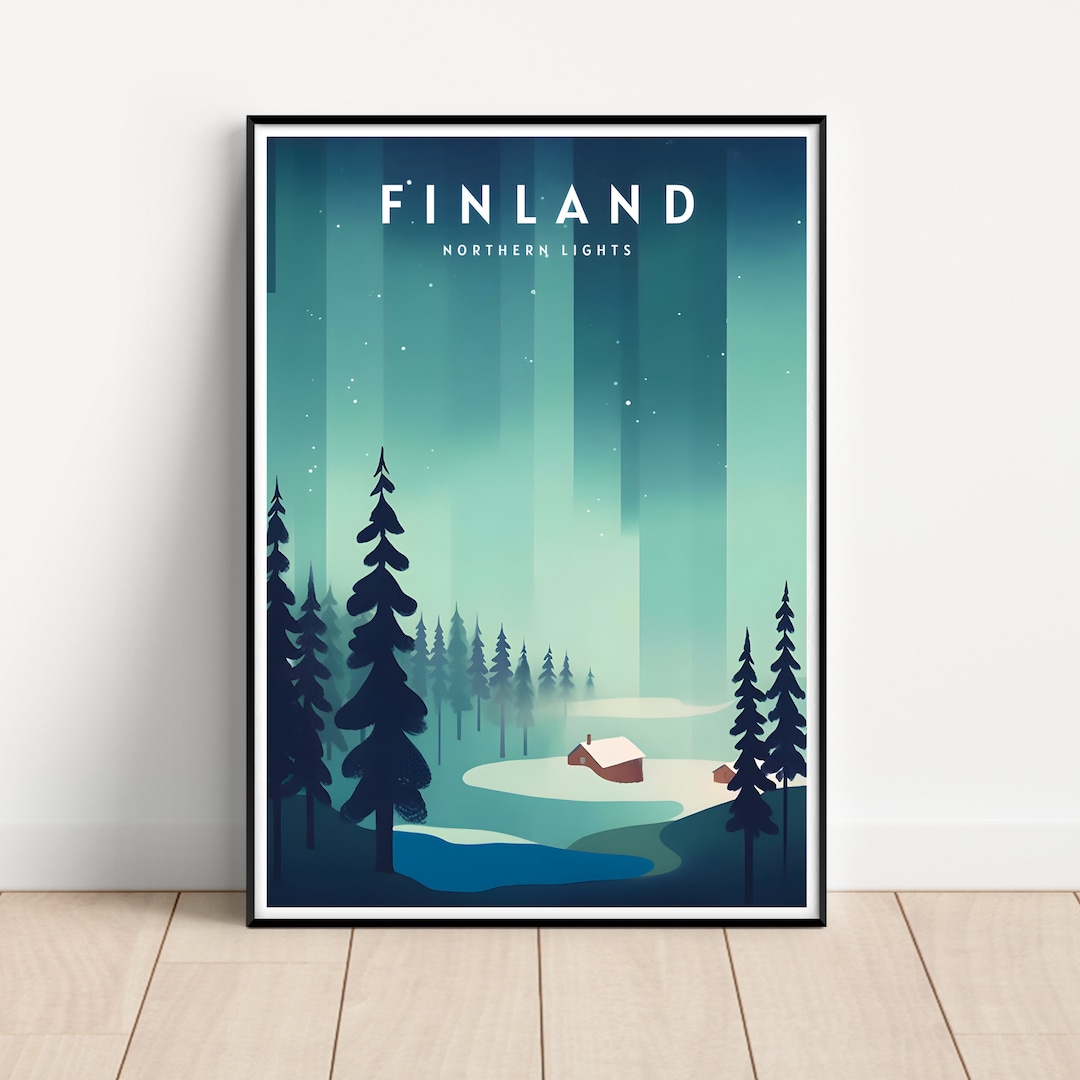 Finland Travel Poster, Finland Wall Art Print, Finland Travel Art ...