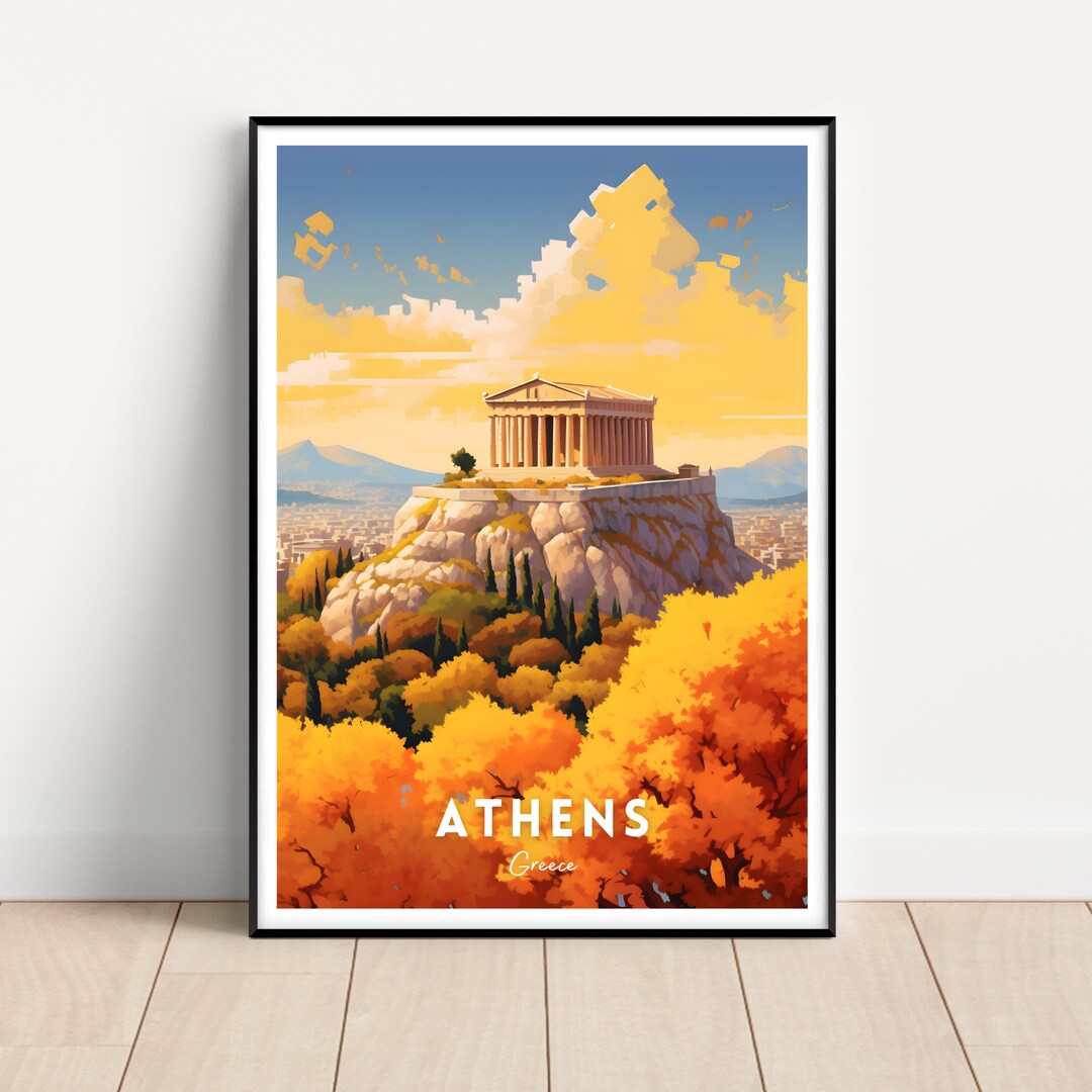 Athens Travel Poster, Athens Wall Art, Athens Print, Greece Wall Art ...