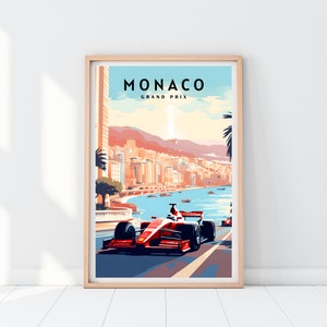 Monaco Travel Poster, Monaco Wall Art, Monaco Grand Prix Poster ...