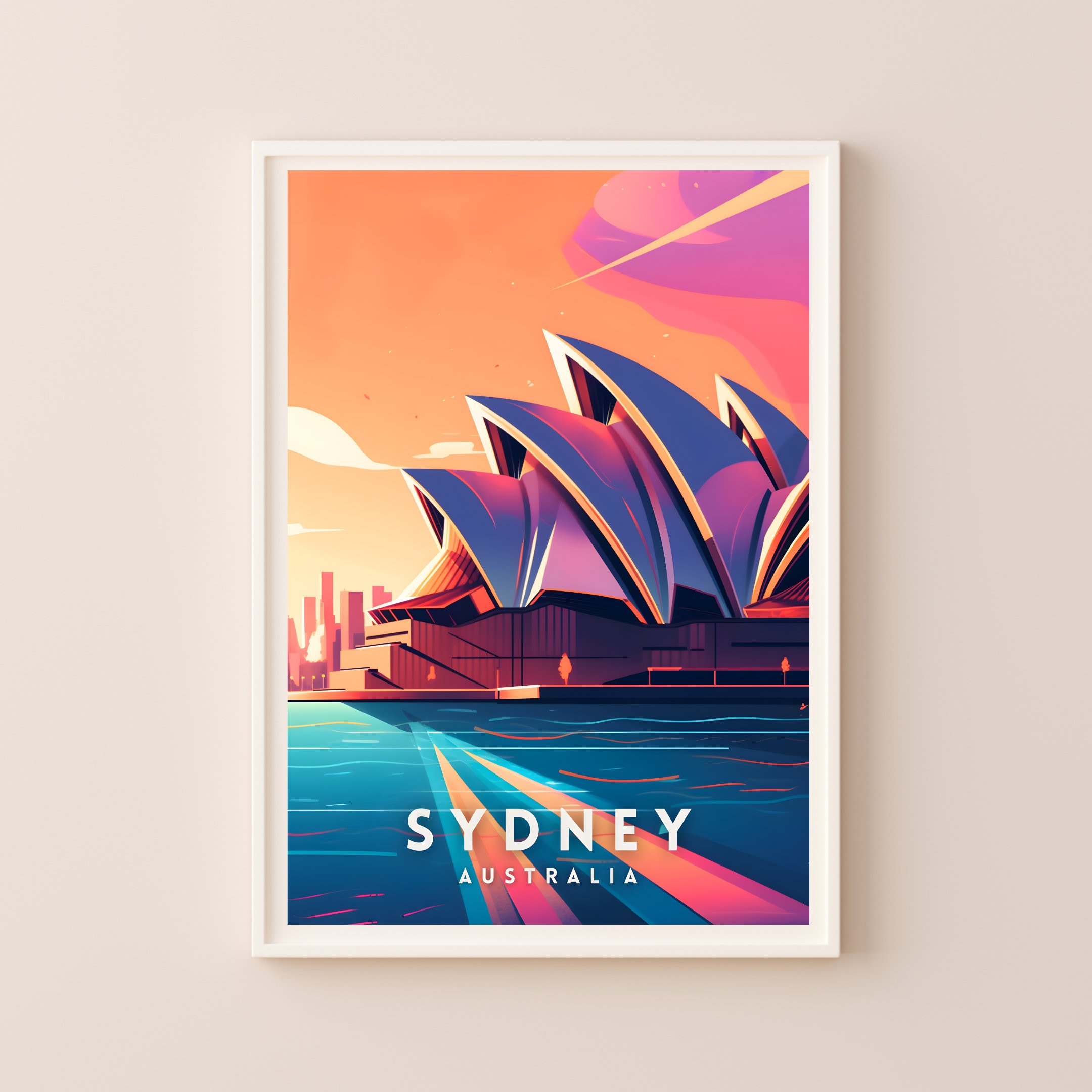 Sydney Travel Poster, Sydney Wall Art Print, Sydney Travel Art Poster ...