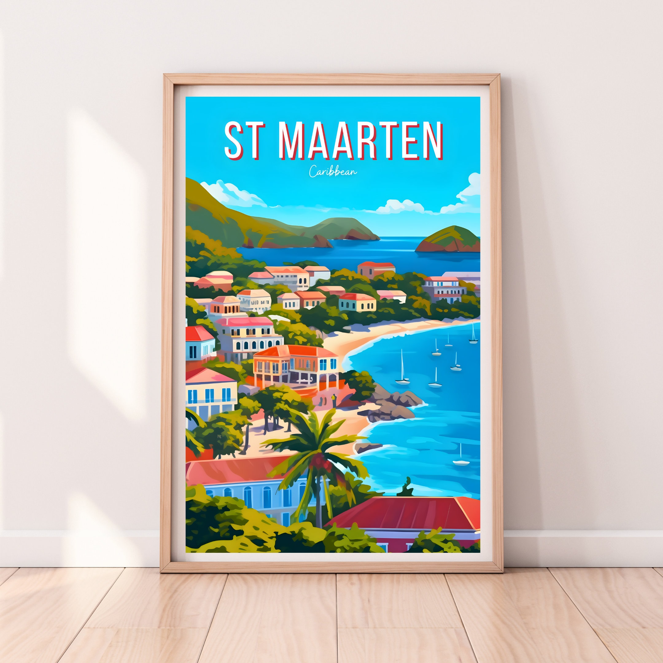 St Maarten Travel Poster, St Maarten Wall Art, St Maarten Print ...