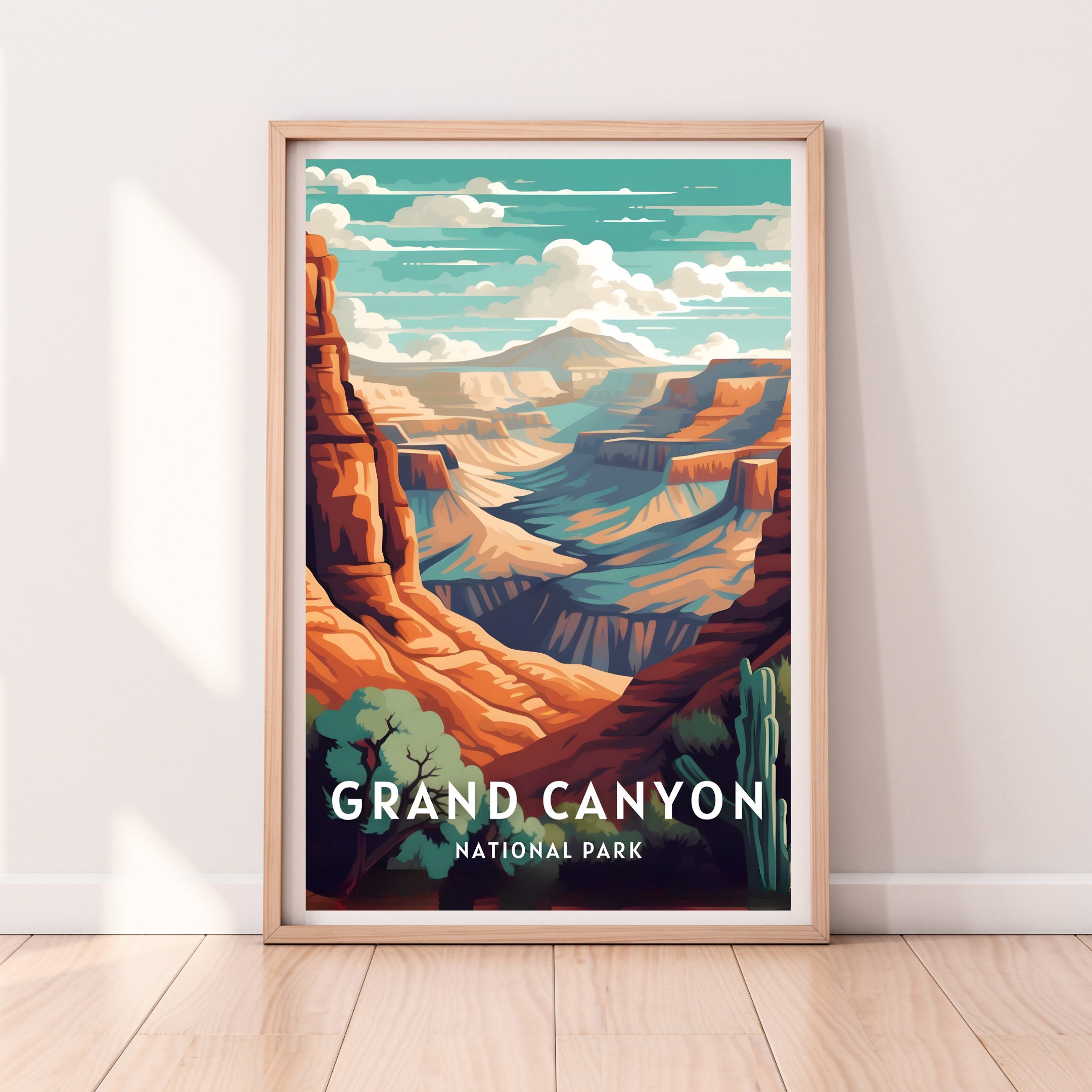 Grand Canyon Travel Poster, Grand Canyon Wall Art Print, Grand Canyon ...
