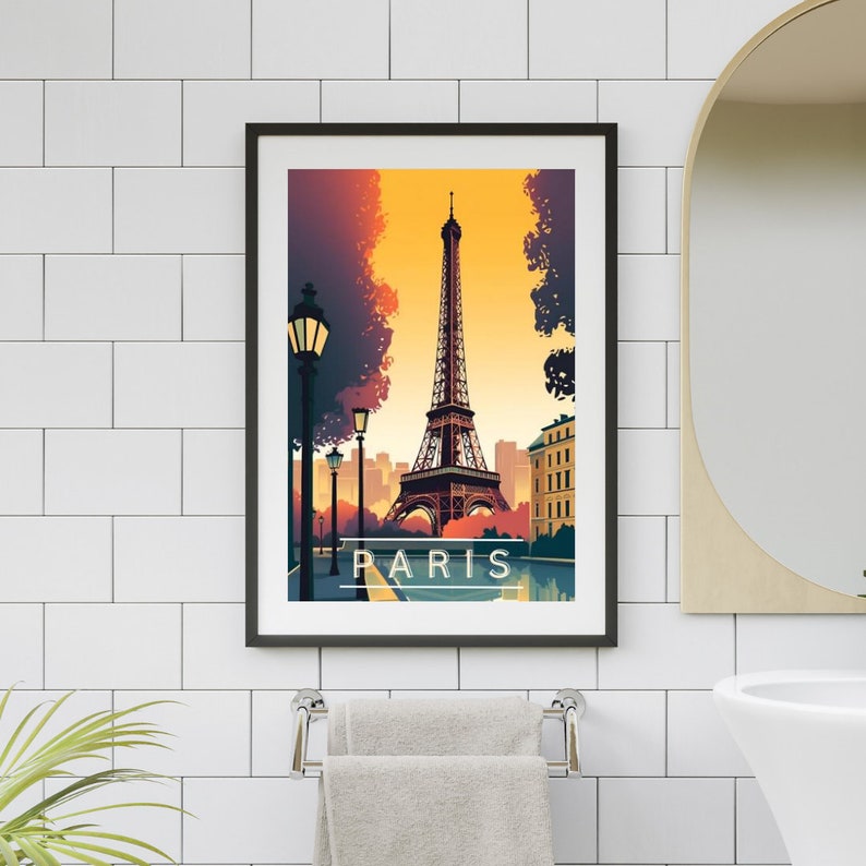 Paris Travel Poster Paris Wall Art Print Paris Travel Art - Etsy