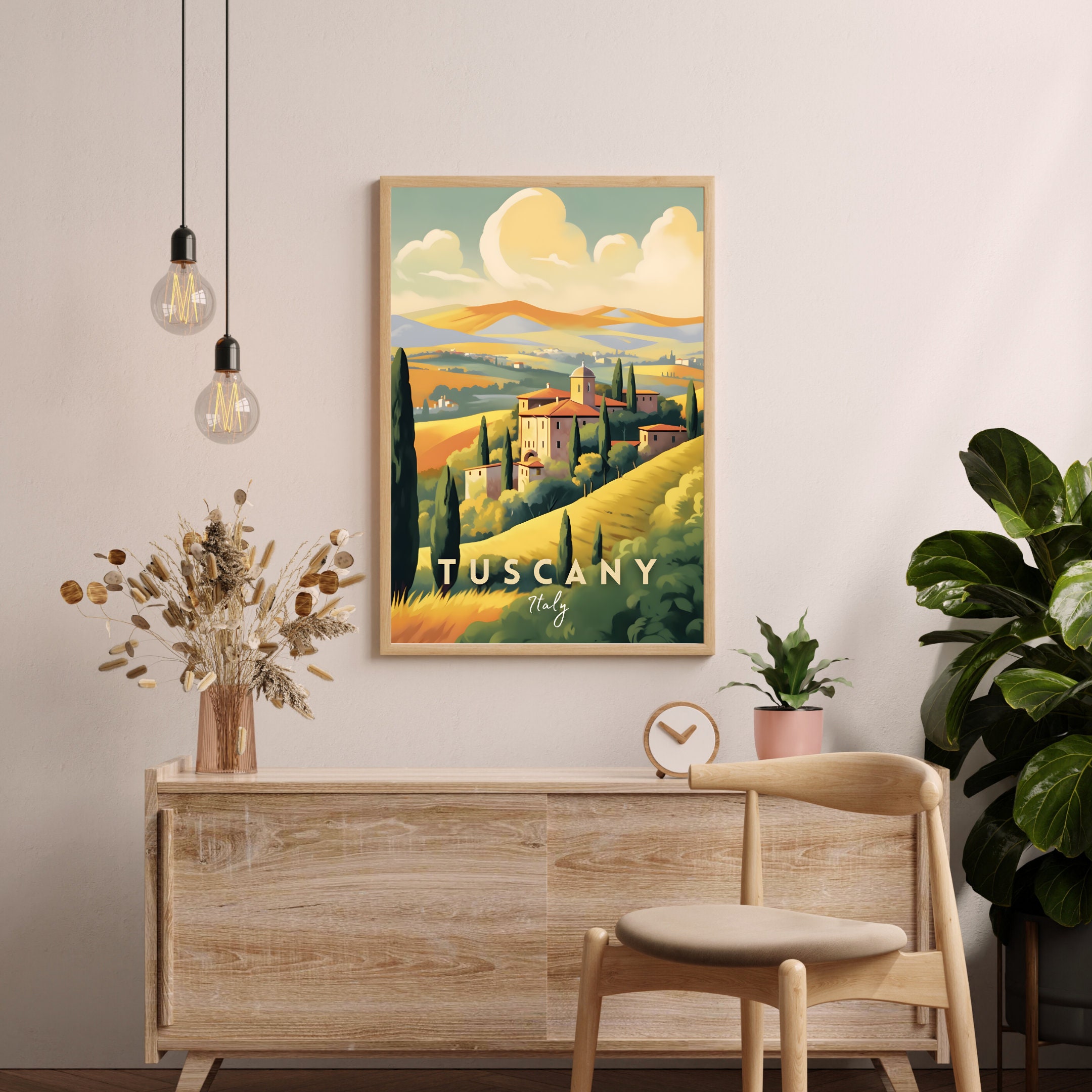 Tuscany Travel Poster, Tuscany Wall Art Print, Tuscany Travel Art ...