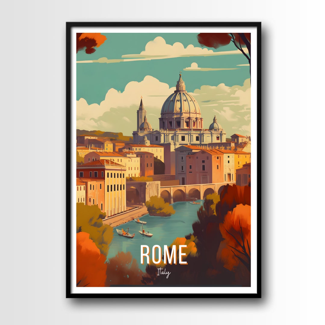 Rome Travel Poster, Rome Print, Rome Poster, Digital Download, Rome ...