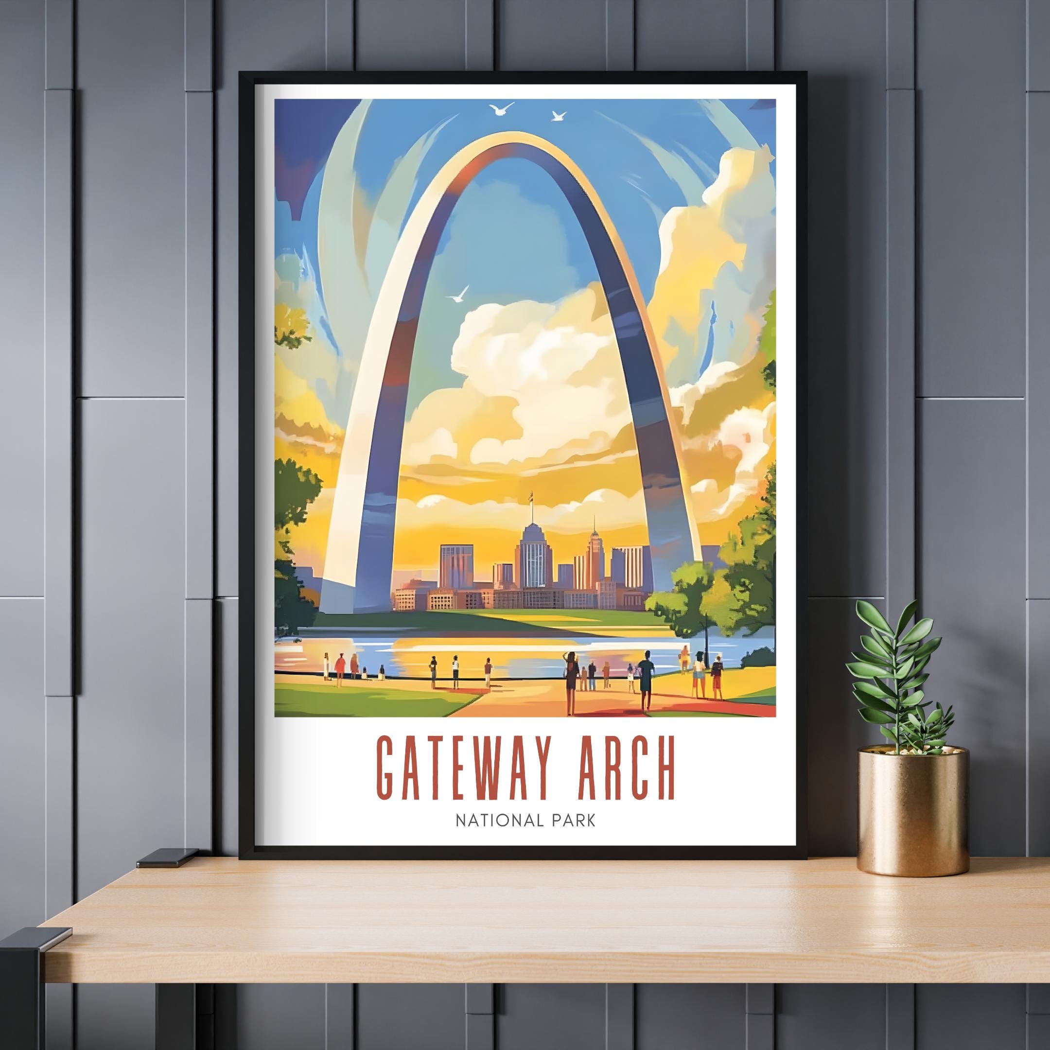 Gateway Arch National Park Travel Poster, Gateway Arch National Park ...