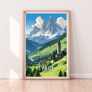 Tyrol Travel Poster, Tyrol Wall Art, Tyrol Print, Digital Download ...