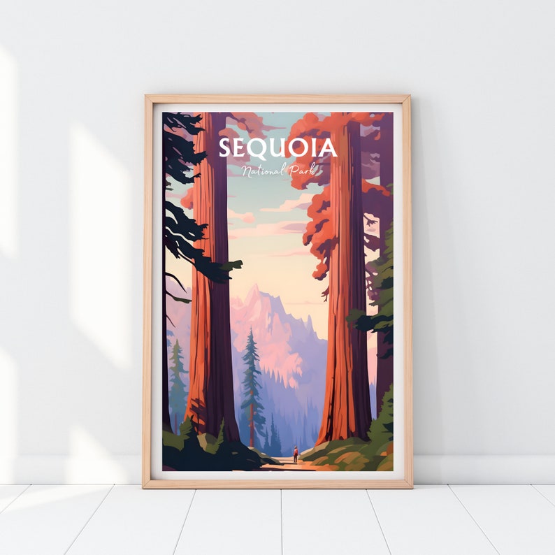 Sequoia National Park Travel Poster, Sequoia National Park Print ...