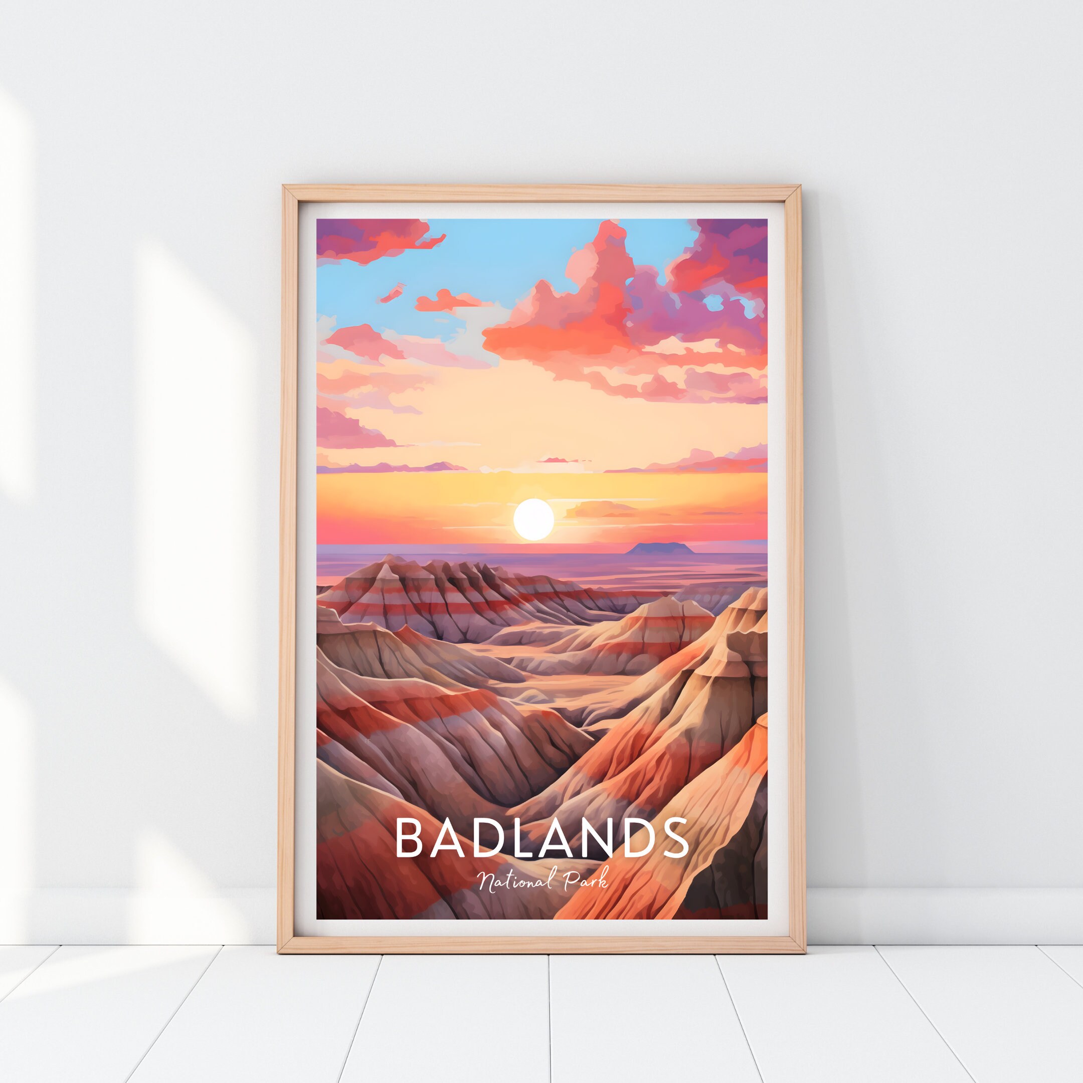 Badlands National Park Poster, Badlands National Park Print, Badlands ...