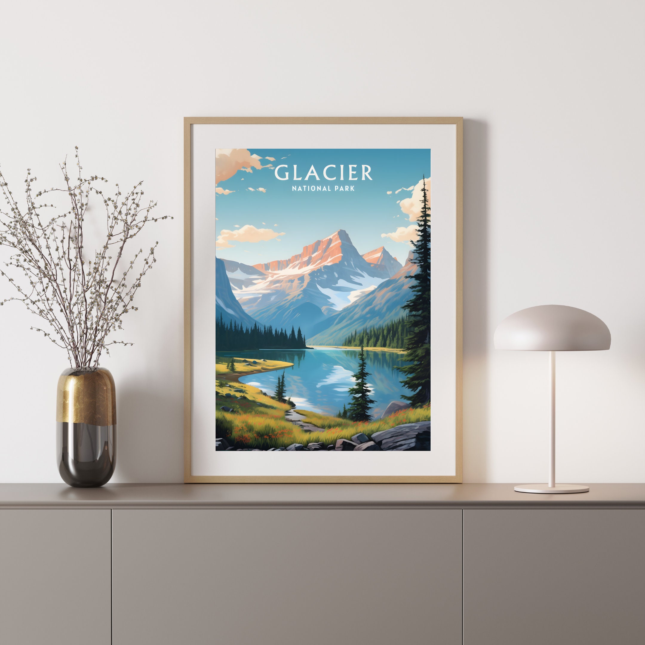 Glacier National Park Travel Poster, Glacier National Park Wall Art ...