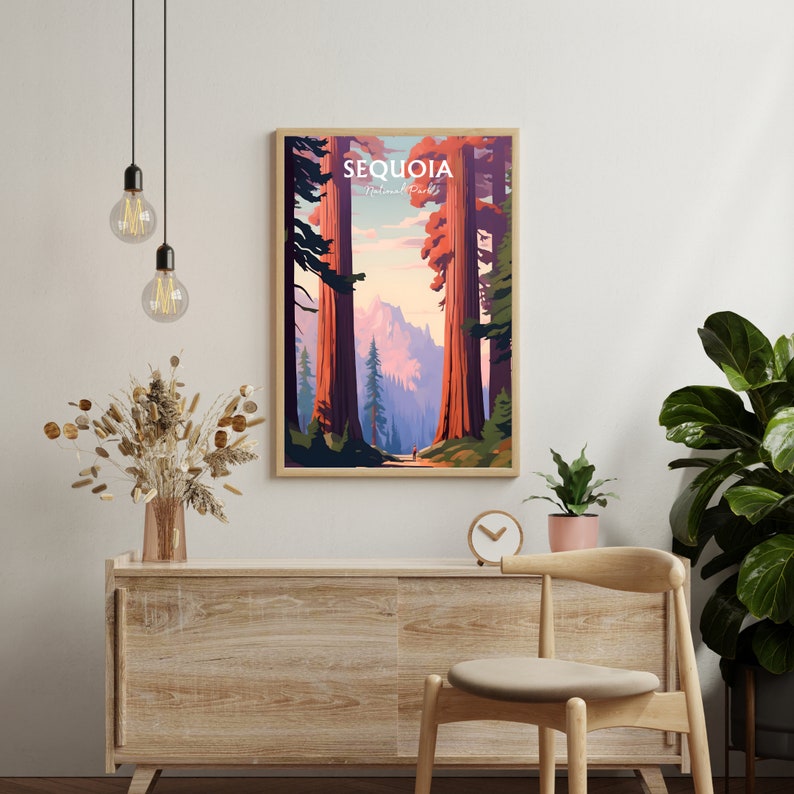 Sequoia National Park Travel Poster, Sequoia National Park Print ...