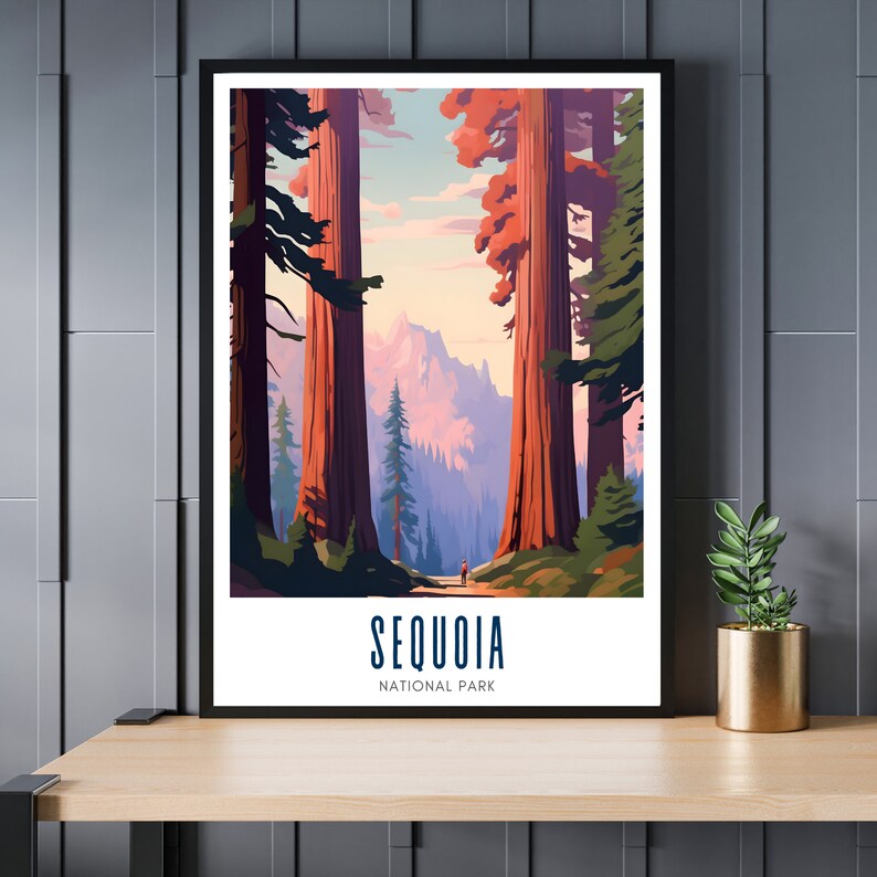 Sequoia National Park Travel Poster, Sequoia National Park Print ...