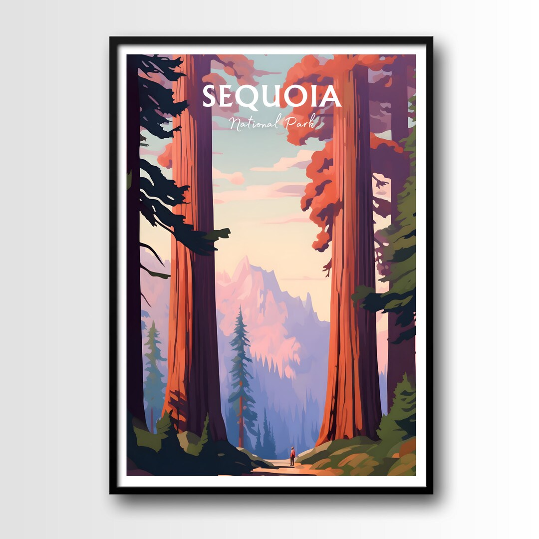 Sequoia National Park Travel Poster, Sequoia National Park Print ...