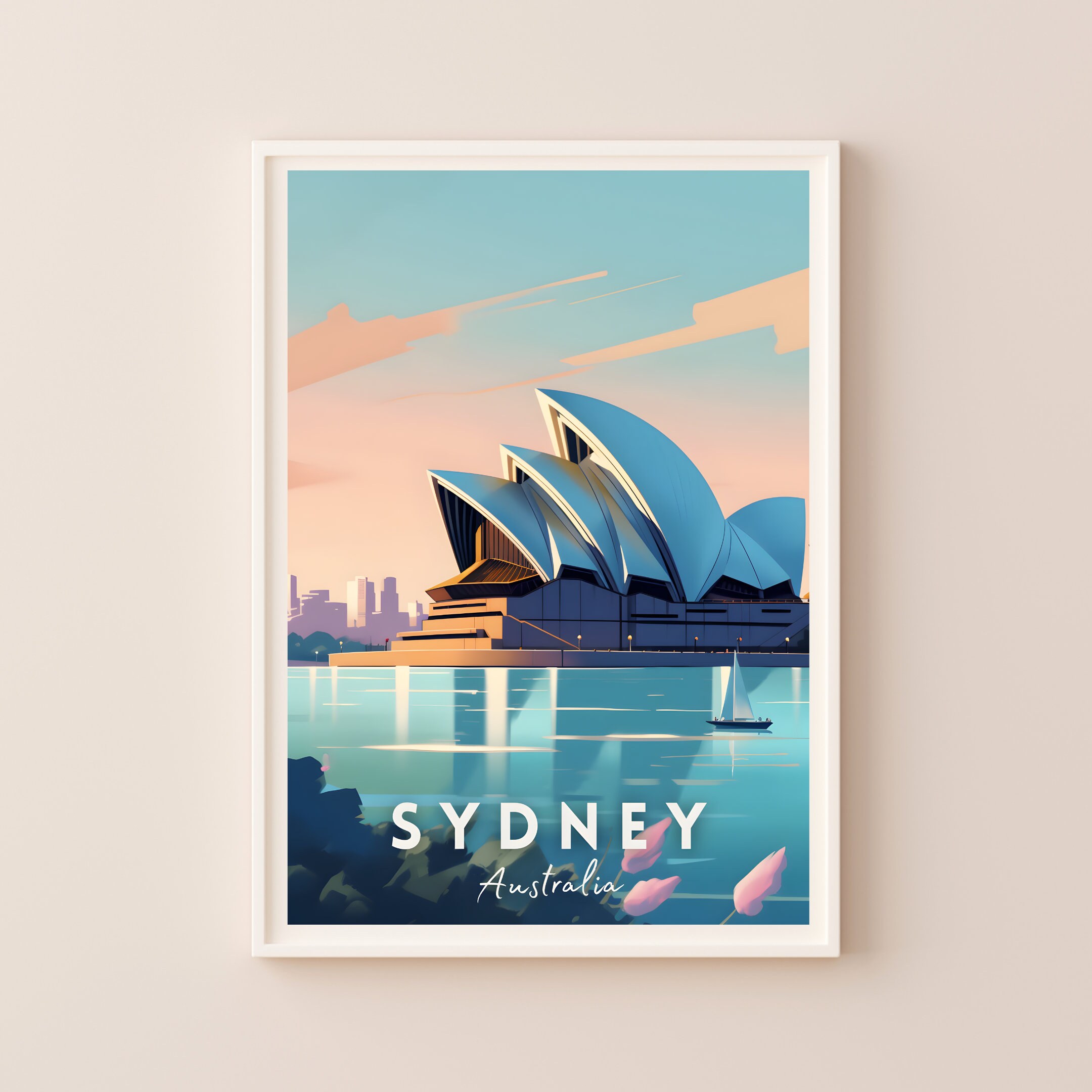 Sydney Travel Poster, Sydney Wall Art Print, Sydney Travel Art Poster ...