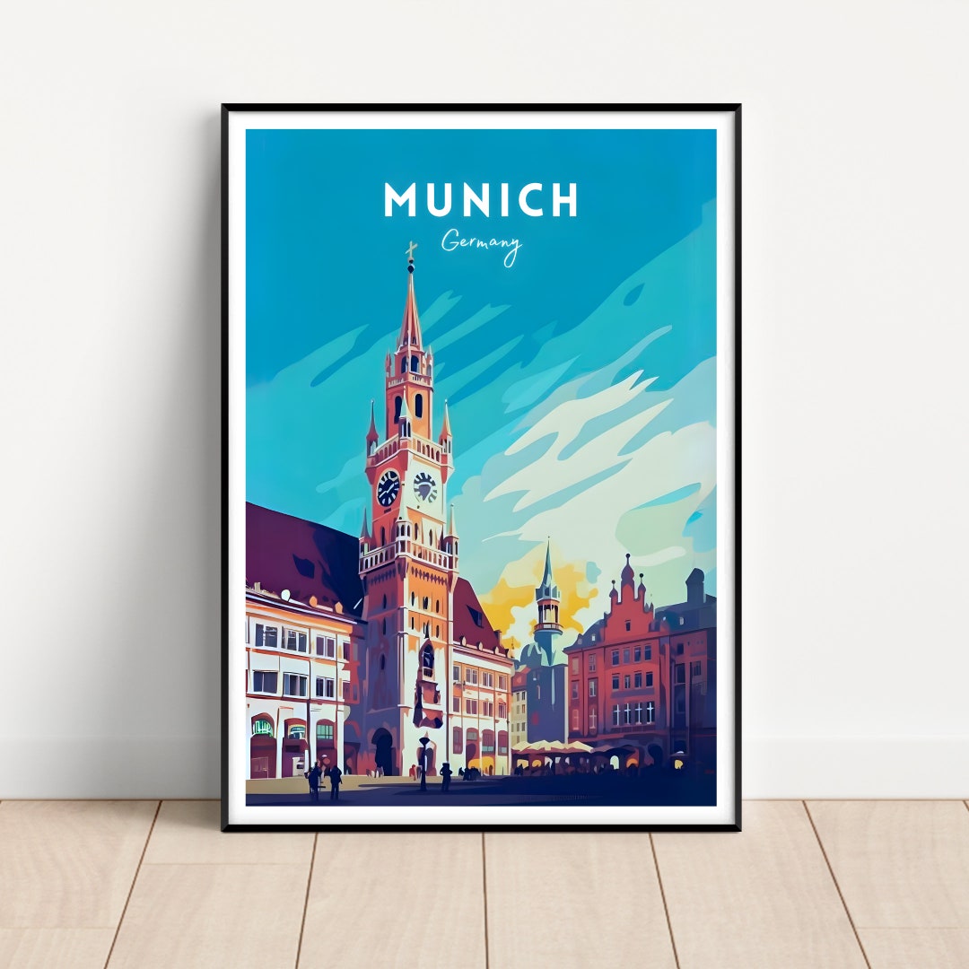 Munich Travel Poster, Munich Print, Munich Wall Art, Digital Download ...
