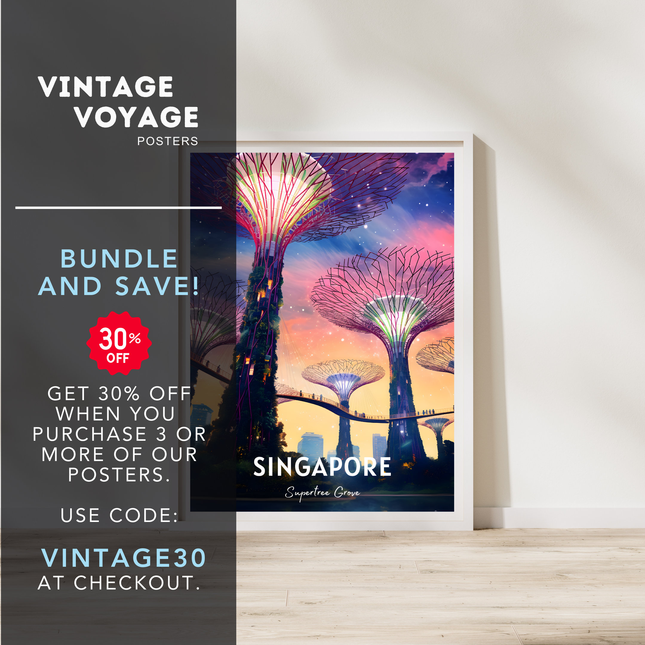 Singapore Poster Set of 2, Singapore Wall Art, Singapore Print, Marina ...